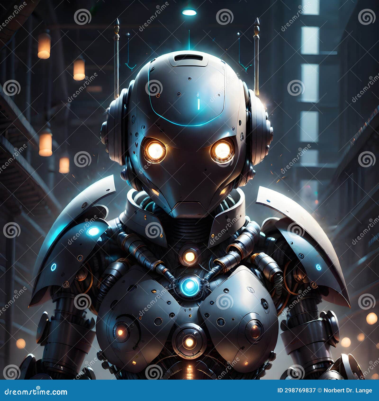 Heavy Humanoid Robot, AI-generatet Stock Illustration - Illustration of ...