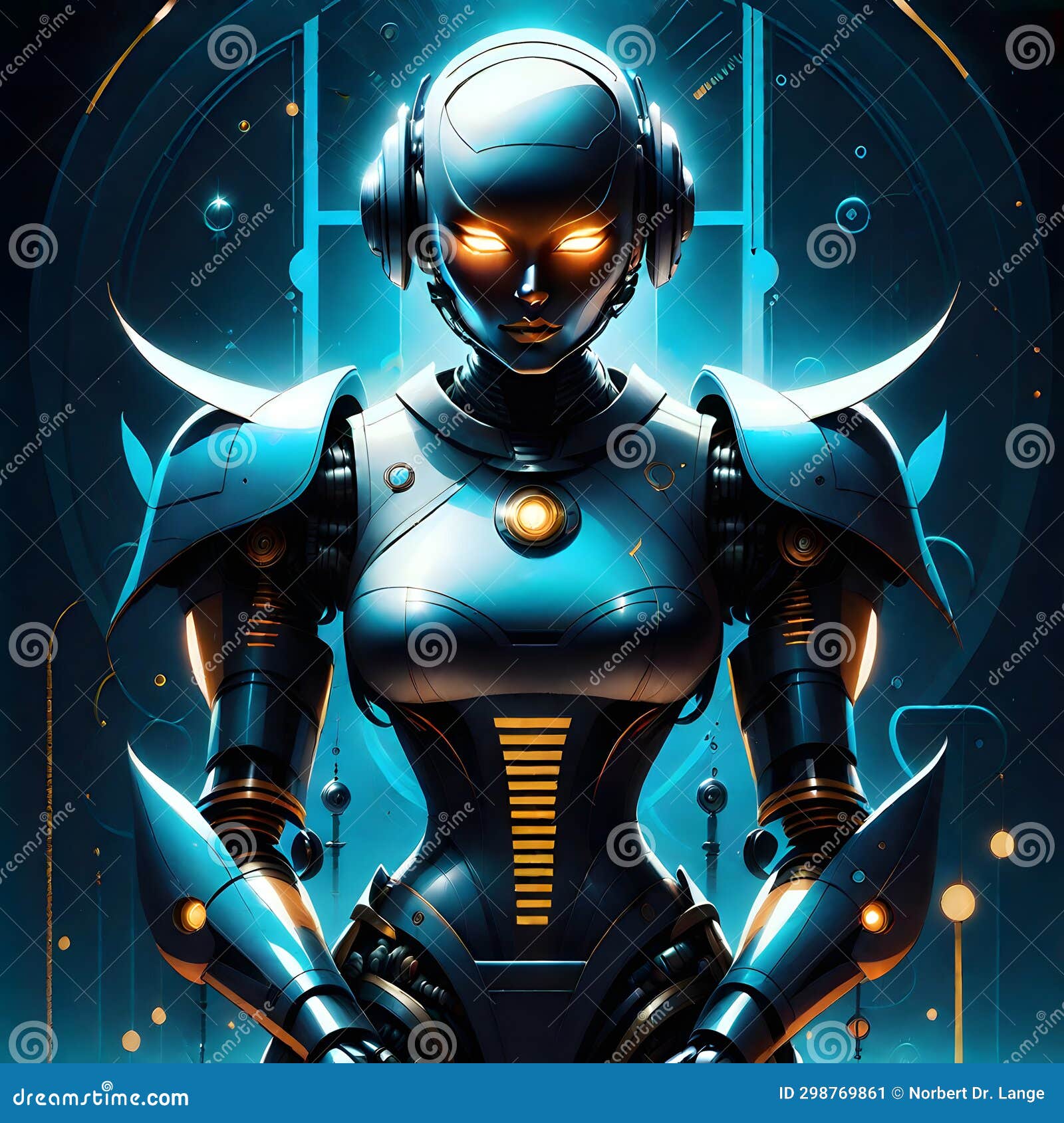 Heavy Humanoid Robot, AI-generatet Stock Image - Image of technology ...