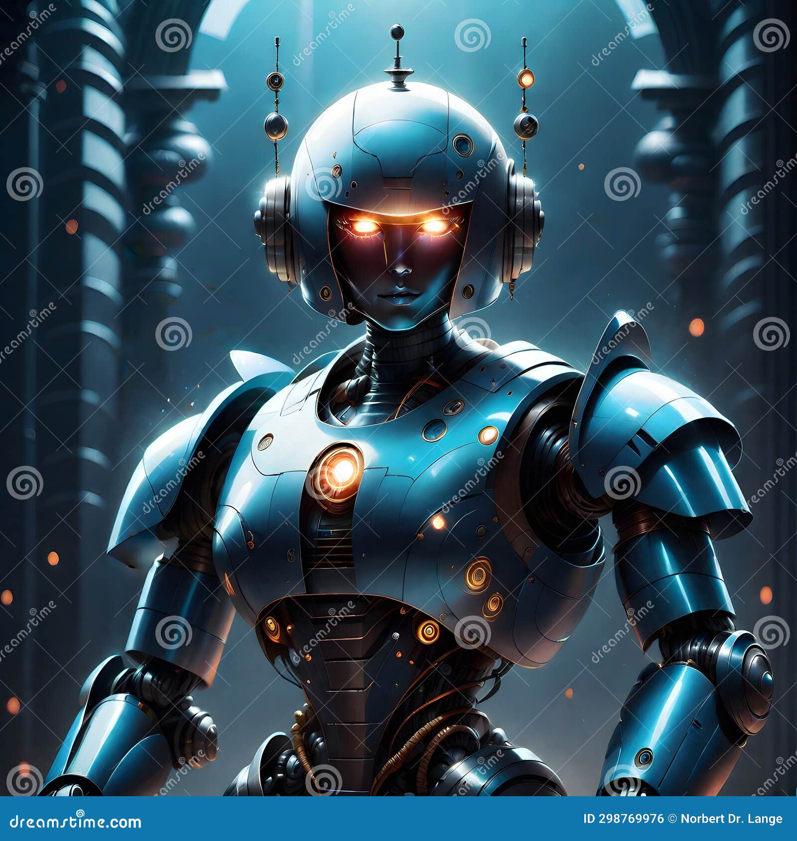 Heavy Humanoid Robot, AI-generatet Stock Photo - Image of steel ...