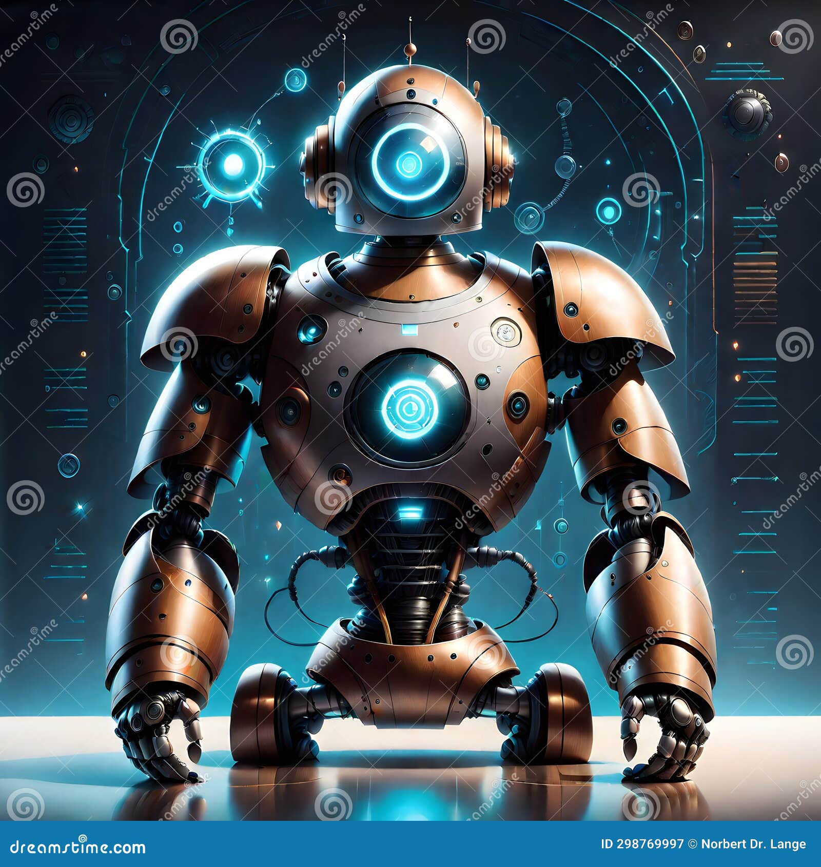 Heavy Humanoid Robot, AI-generatet Stock Illustration - Illustration of ...