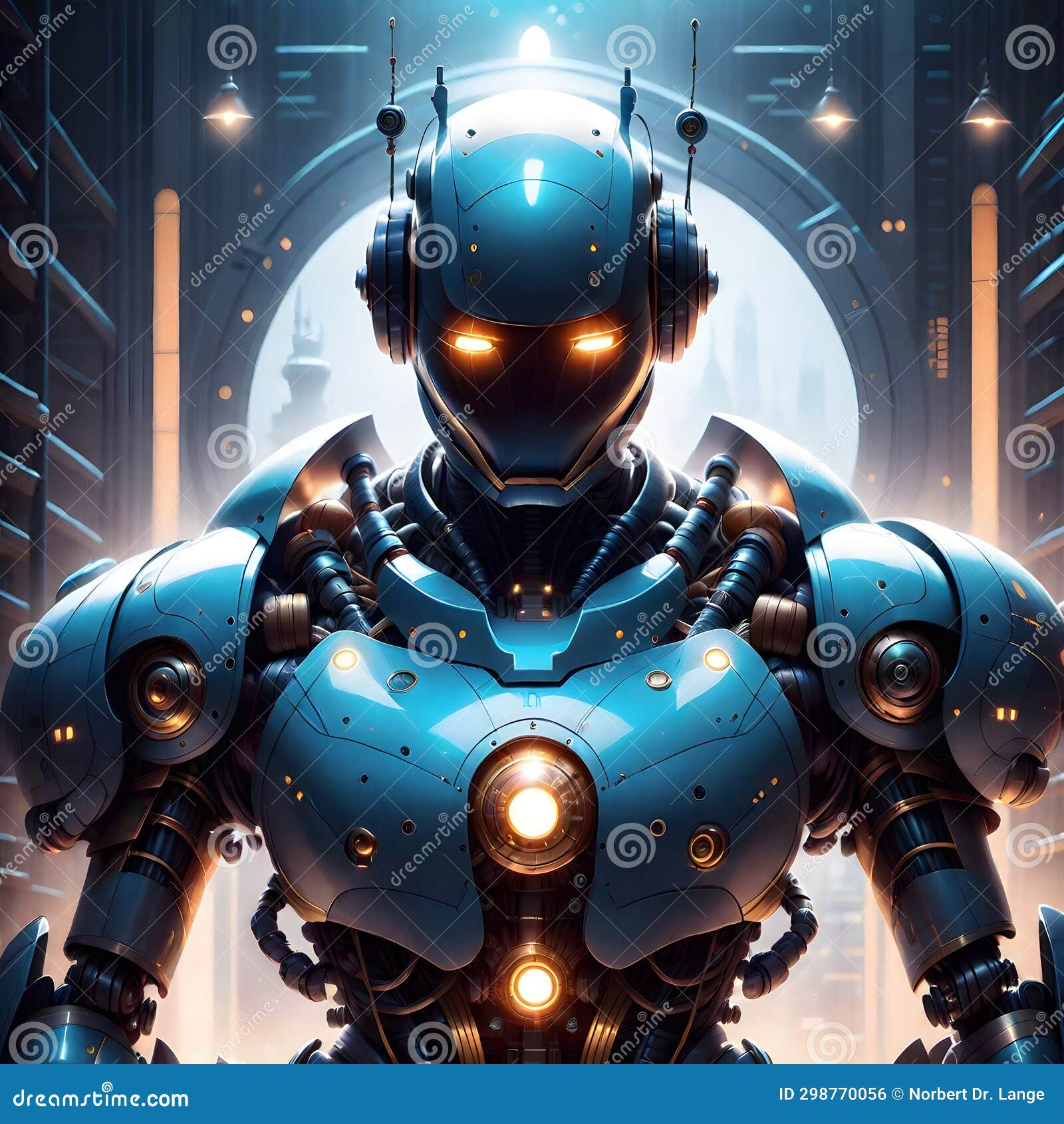 Heavy Humanoid Robot, AI-generatet Stock Photo - Image of computer ...