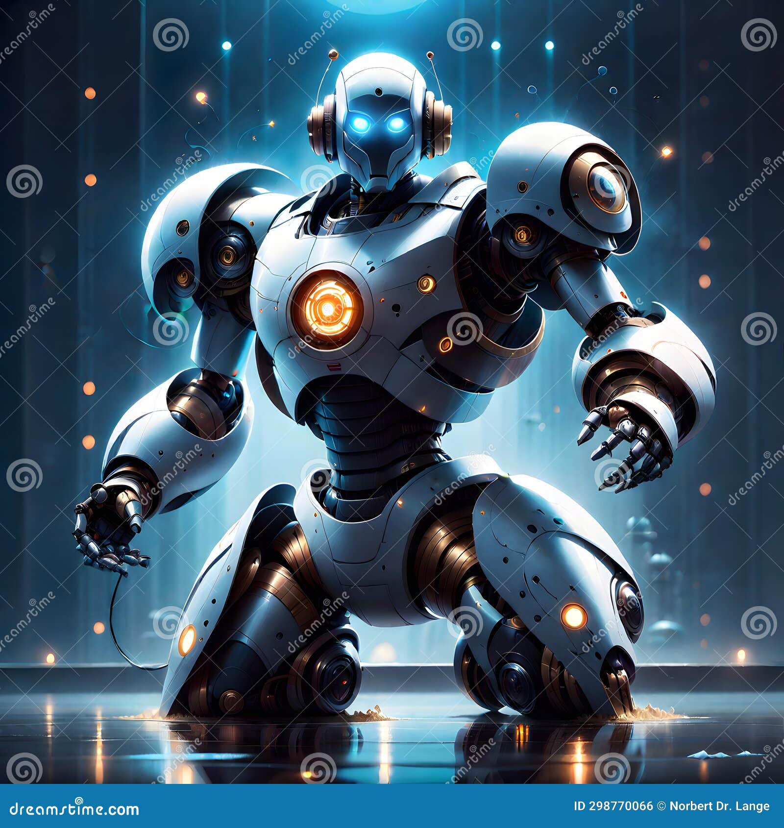 Heavy Humanoid Robot, AI-generatet Stock Photo - Image of guard ...