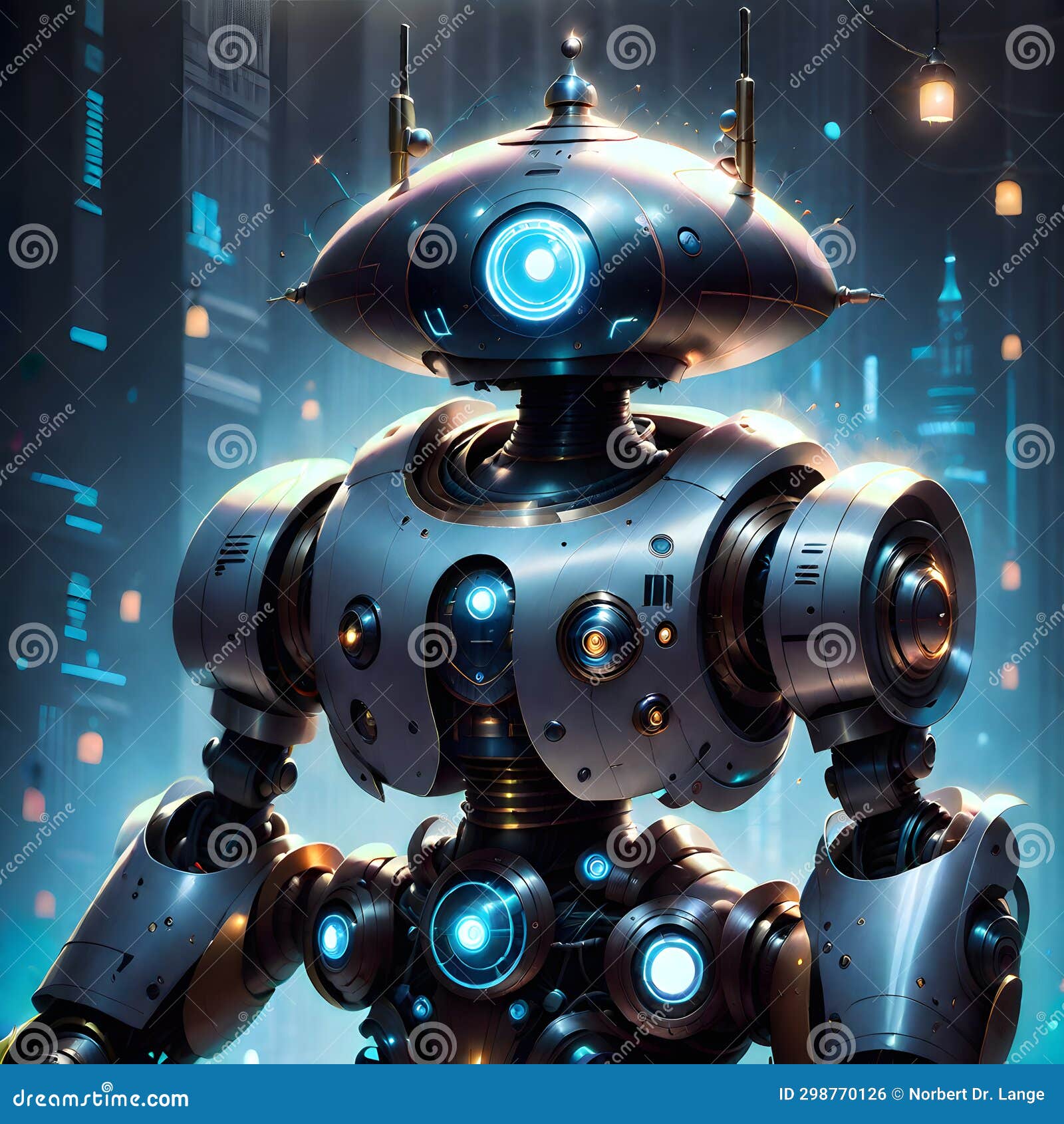 Heavy Humanoid Robot, AI-generatet Stock Photo - Image of guard ...