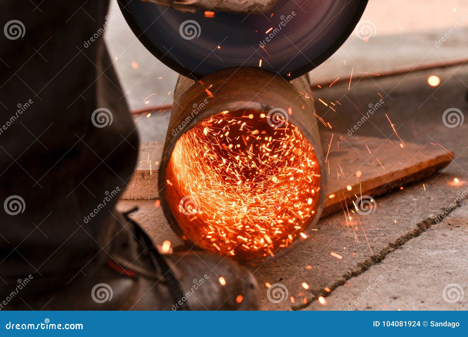 Grinder with sparks stock photo. Image of fabricate - 104081924