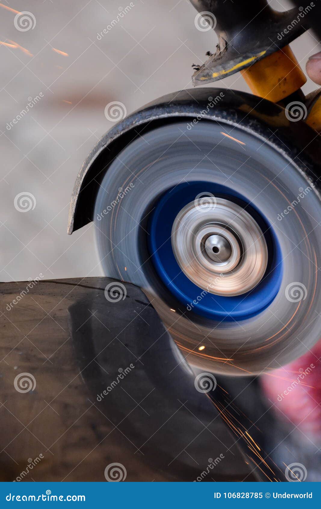 Cutting Steel with Angle Grinder at Car Service Stock Image - Image of ...