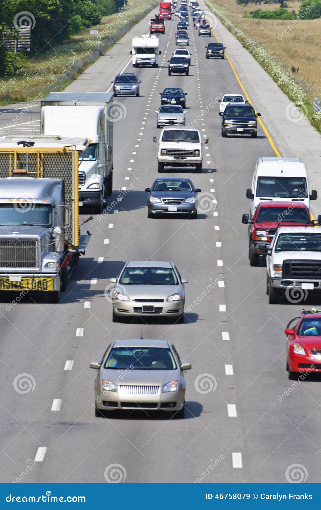 Heavy Interstate Traffic on Highway Stock Image - Image of heavy ...