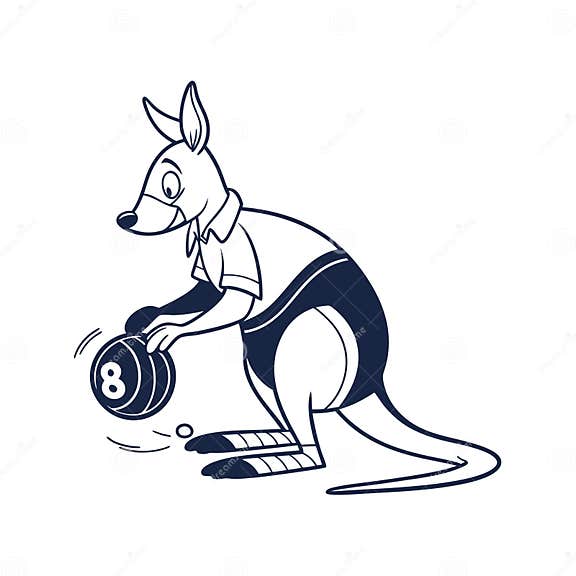 Heavy Kangaroo Billiards Illustration for Fun Stock Illustration ...