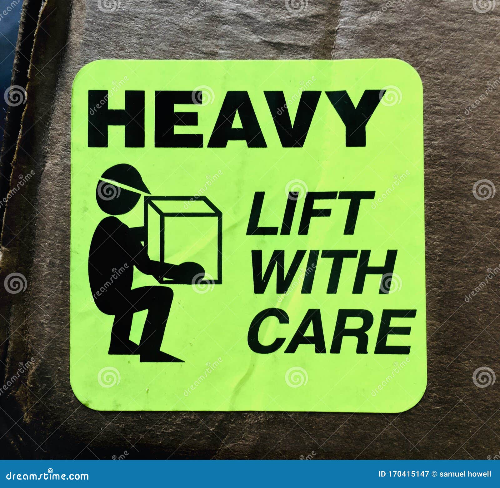 HEAVY Lift with Care Sticker Stock Image - Image of safety, heavy ...