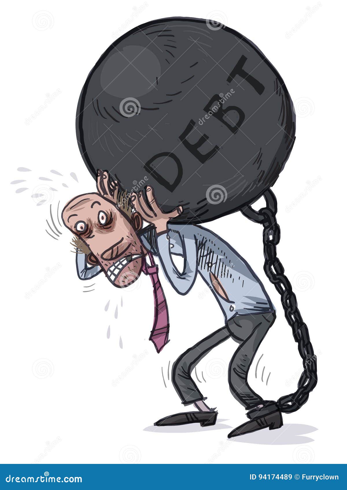 Heavy load. DEBT stock vector. Illustration of male, mortgage - 94174489