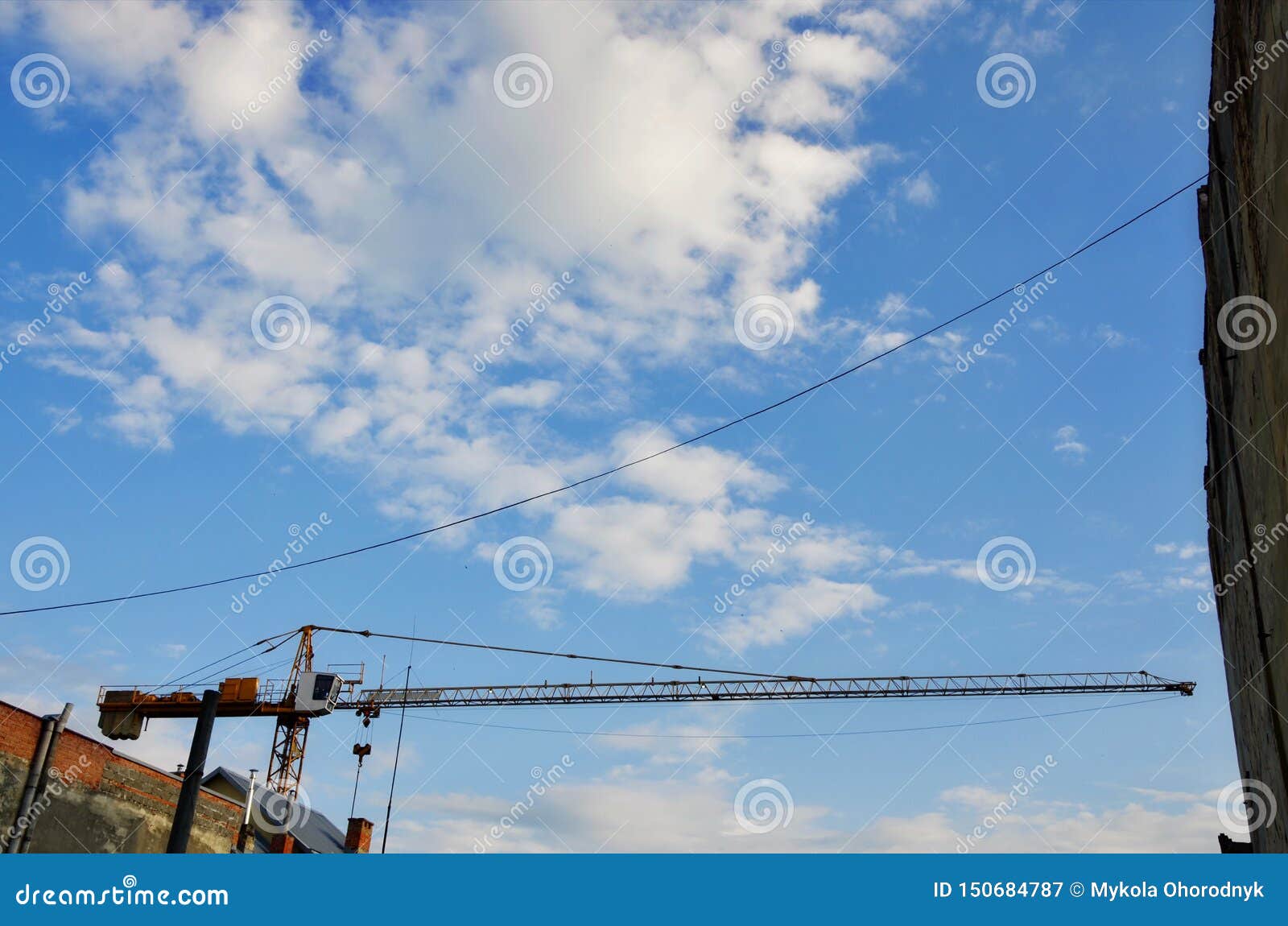 Heavy-load Tower Cranes on Building Stock Image - Image of frame ...