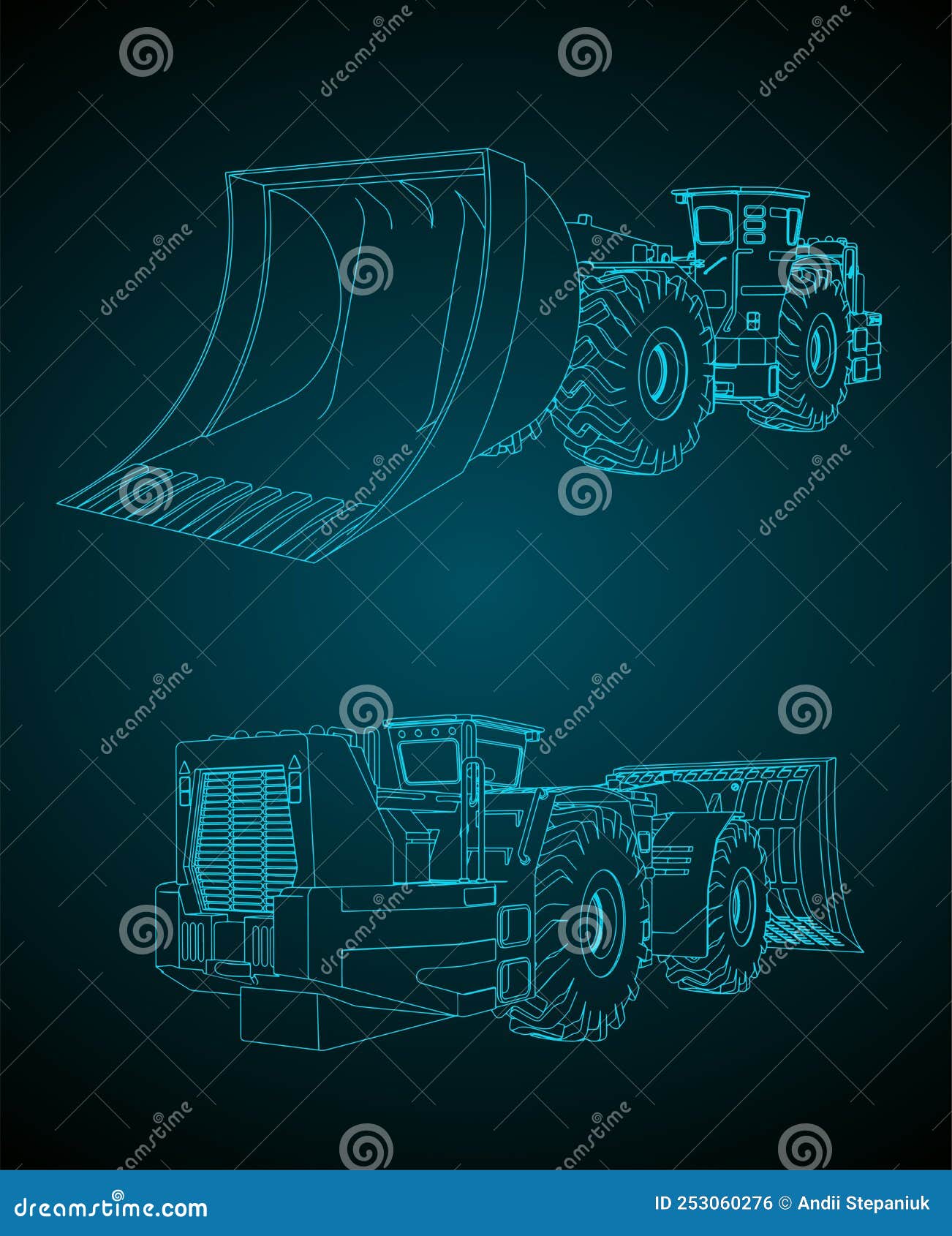 Heavy loader illustration stock vector. Illustration of digger - 253060276