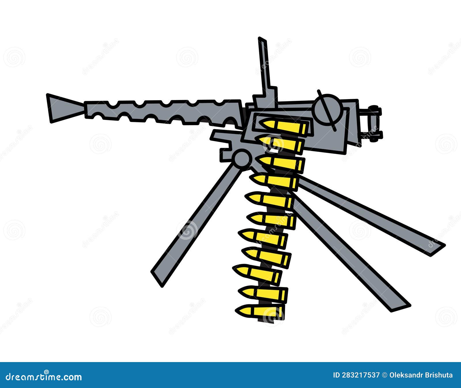 The Heavy Machine Gun Is Mounted On A Tripod And Ready For Firefight ...