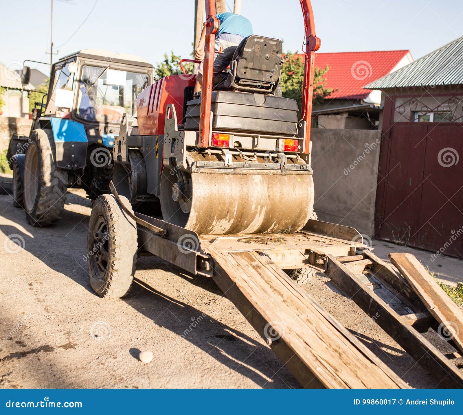 Heavy Machine Rolls a New Asphalt Road Stock Image - Image of technical ...