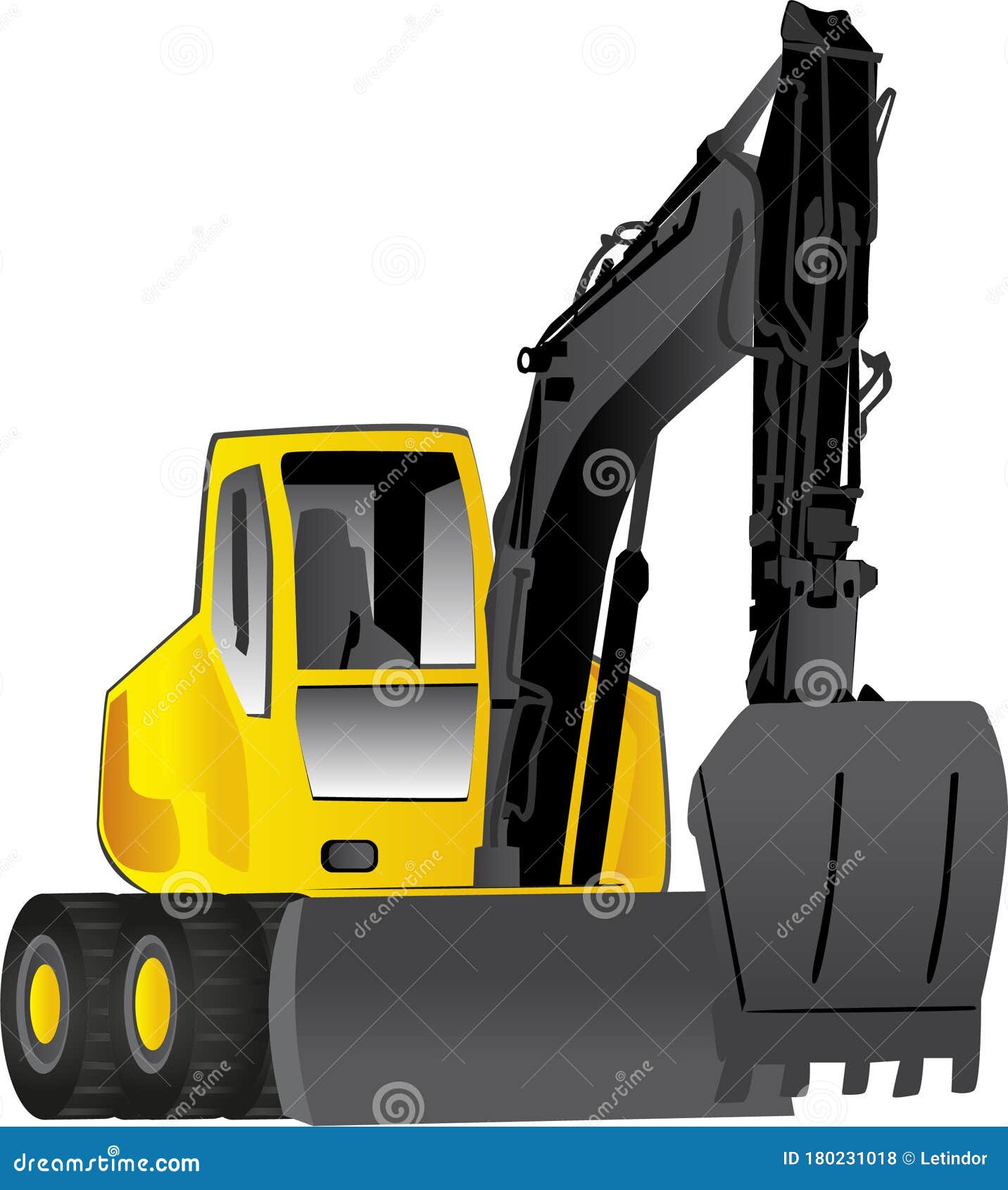 Excavator Digger Vehicle Vector Image Stock Vector - Illustration of ...