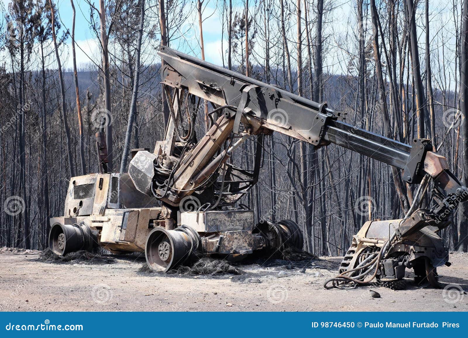 Heavy Machinery destroyed stock photo. Image of wheel - 98746450