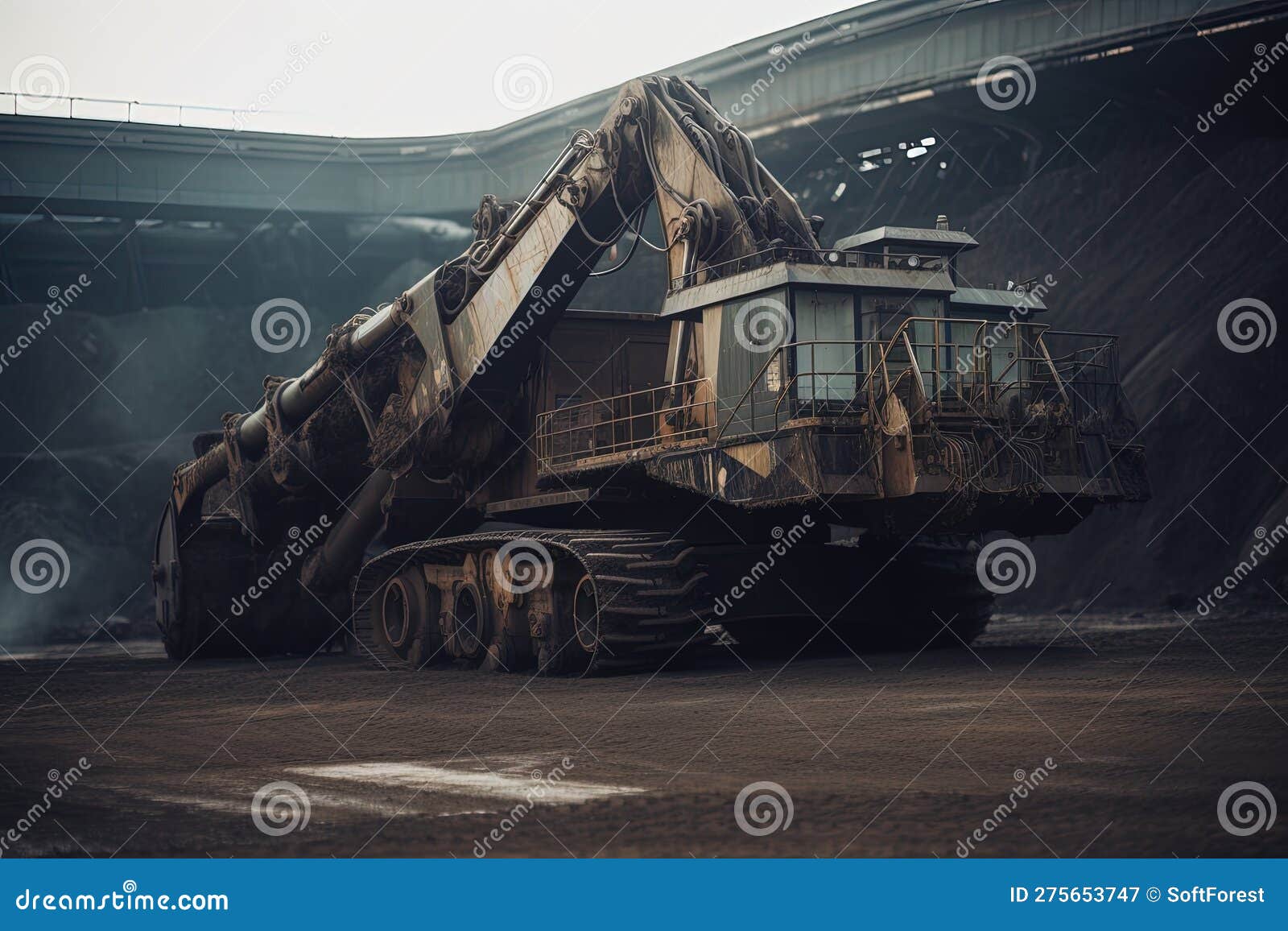 Heavy Machinery in the Mining Quarry, Coal Industry. Generative AI ...