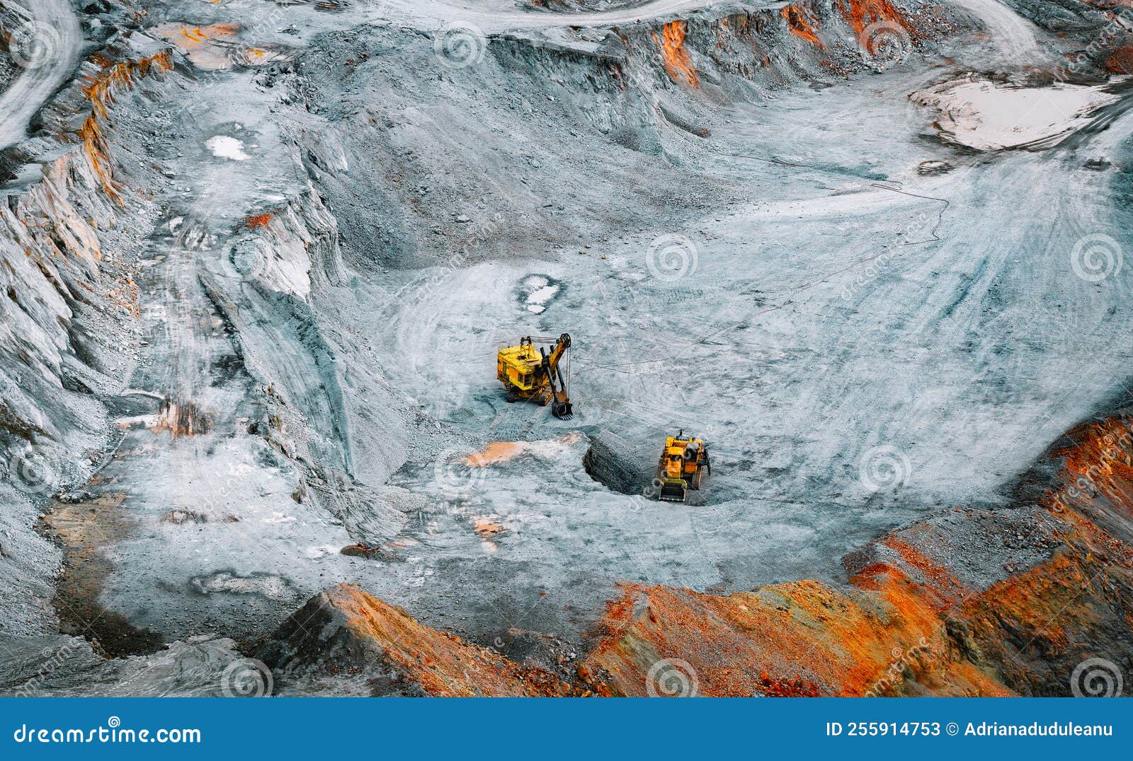 Heavy Machinery in Open Pit Mine Stock Image - Image of excavator ...