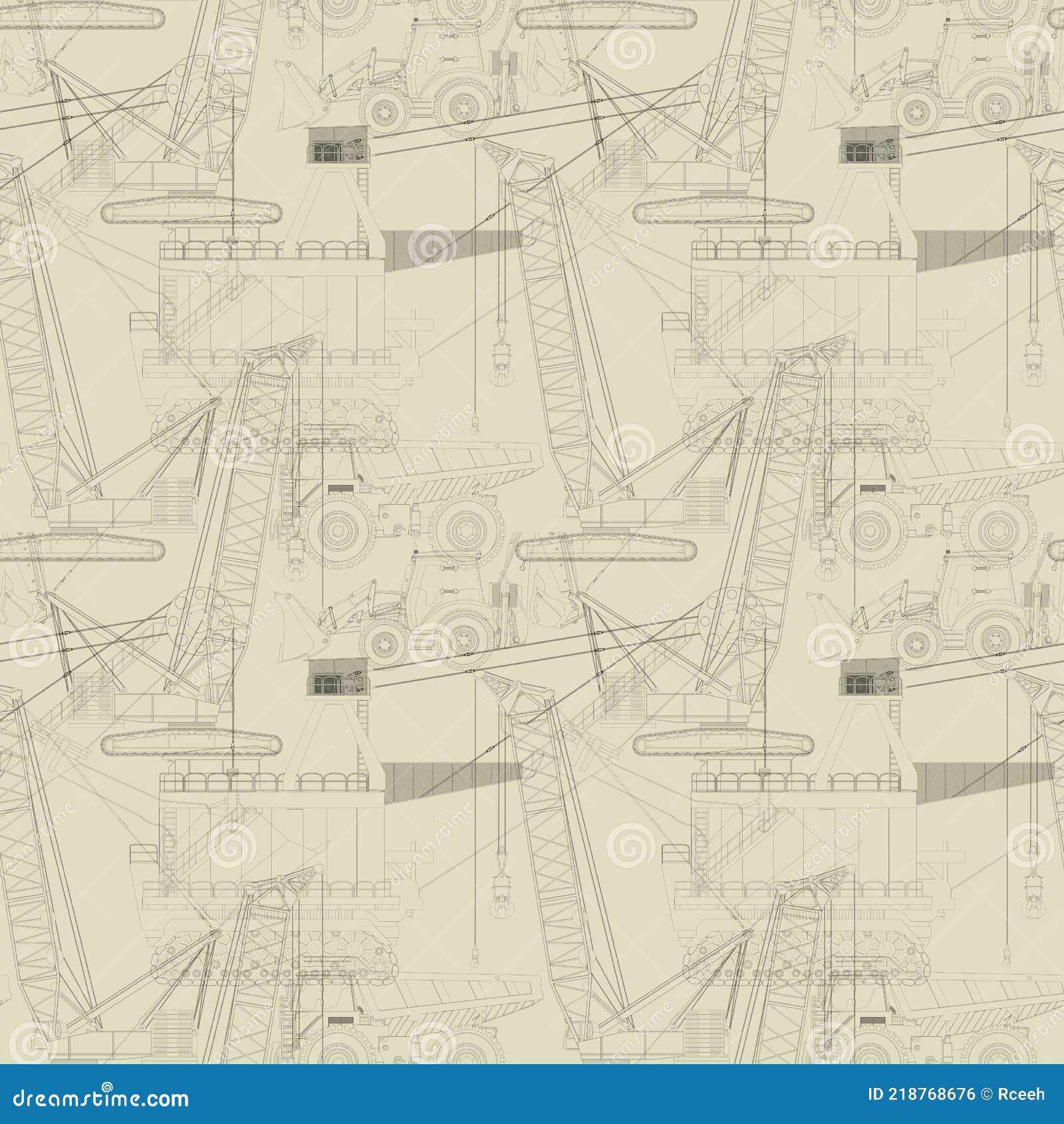 Heavy machinery pattern stock vector. Illustration of machine - 218768676