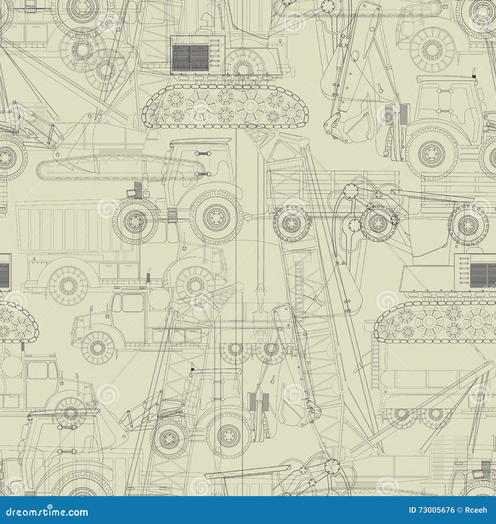 Heavy machinery pattern stock vector. Illustration of pattern - 73005676