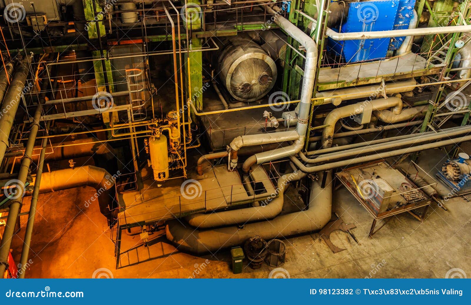 Heavy Machinery and Piping Inside Power Plant Stock Photo - Image of ...
