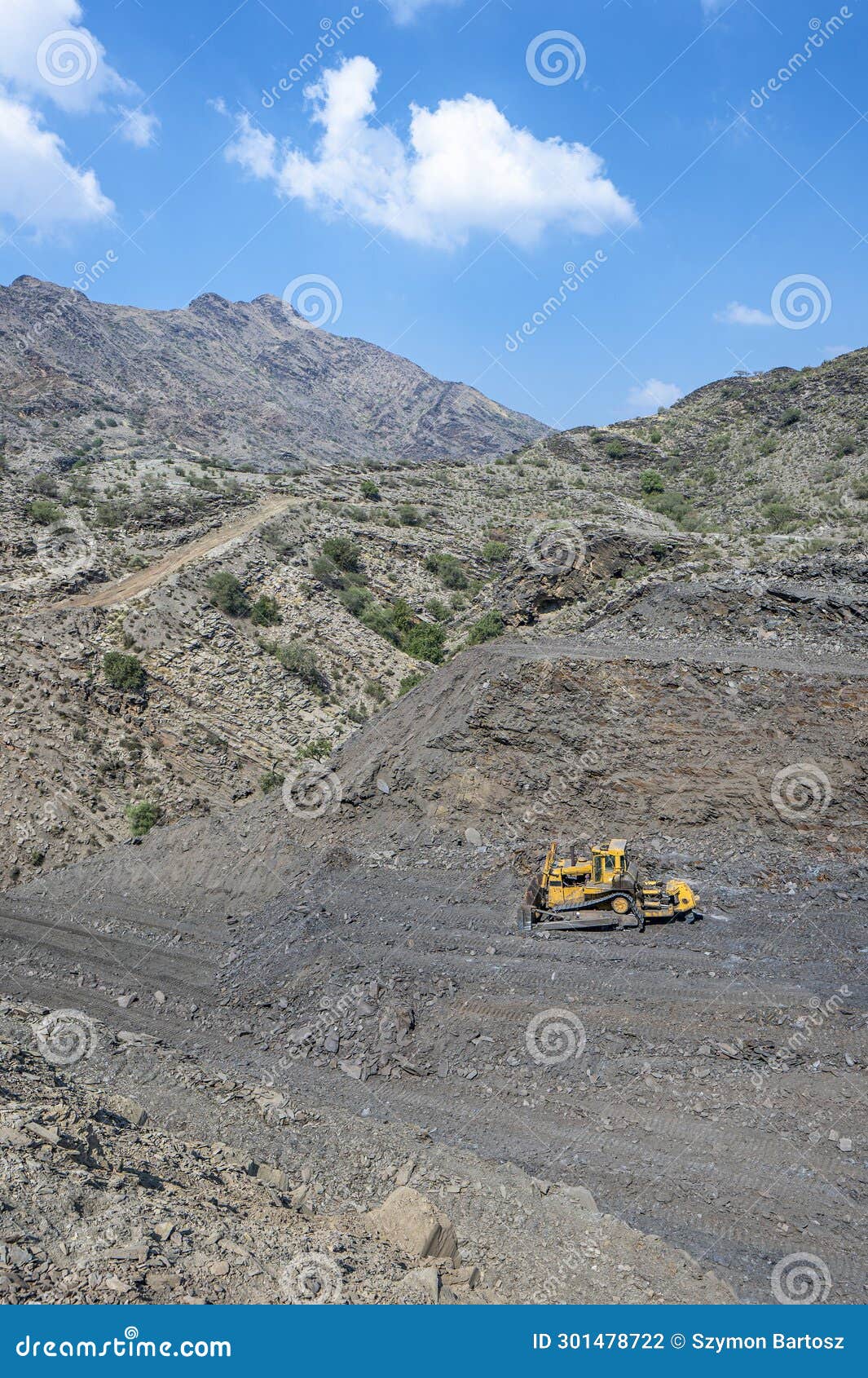 Heavy Machinery in the Process of Mountain Road Construction Works in ...