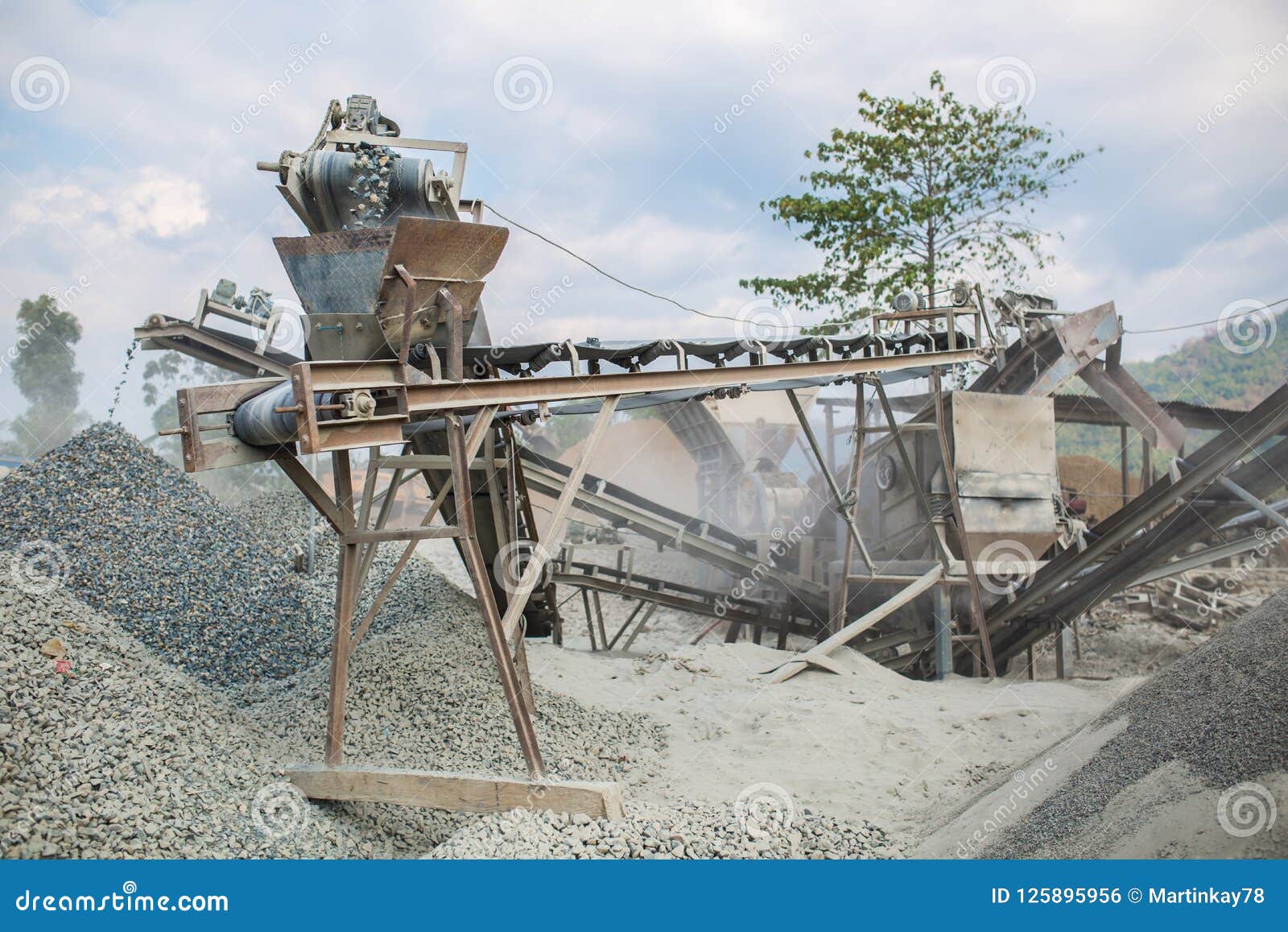 Heavy Machinery at the Quarry Stock Photo - Image of belt, environment ...