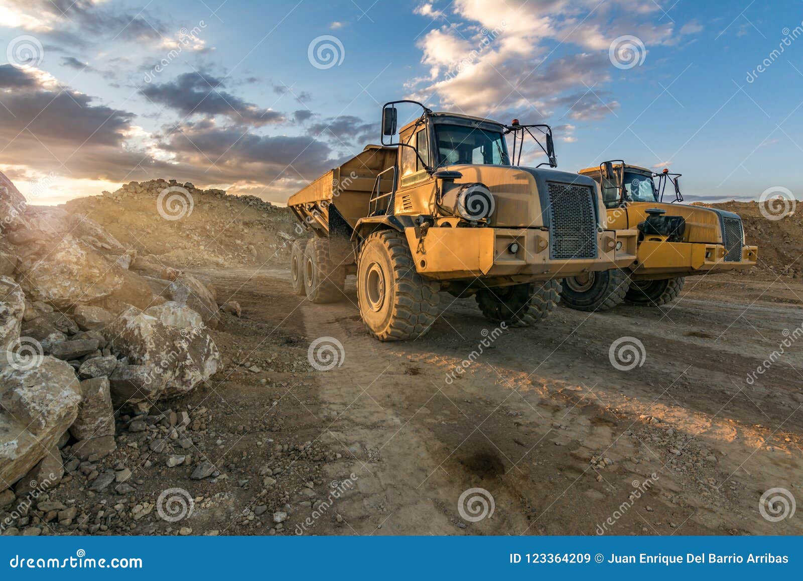 Large Trucks in an Open Pit Mine Stock Image - Image of industrial ...