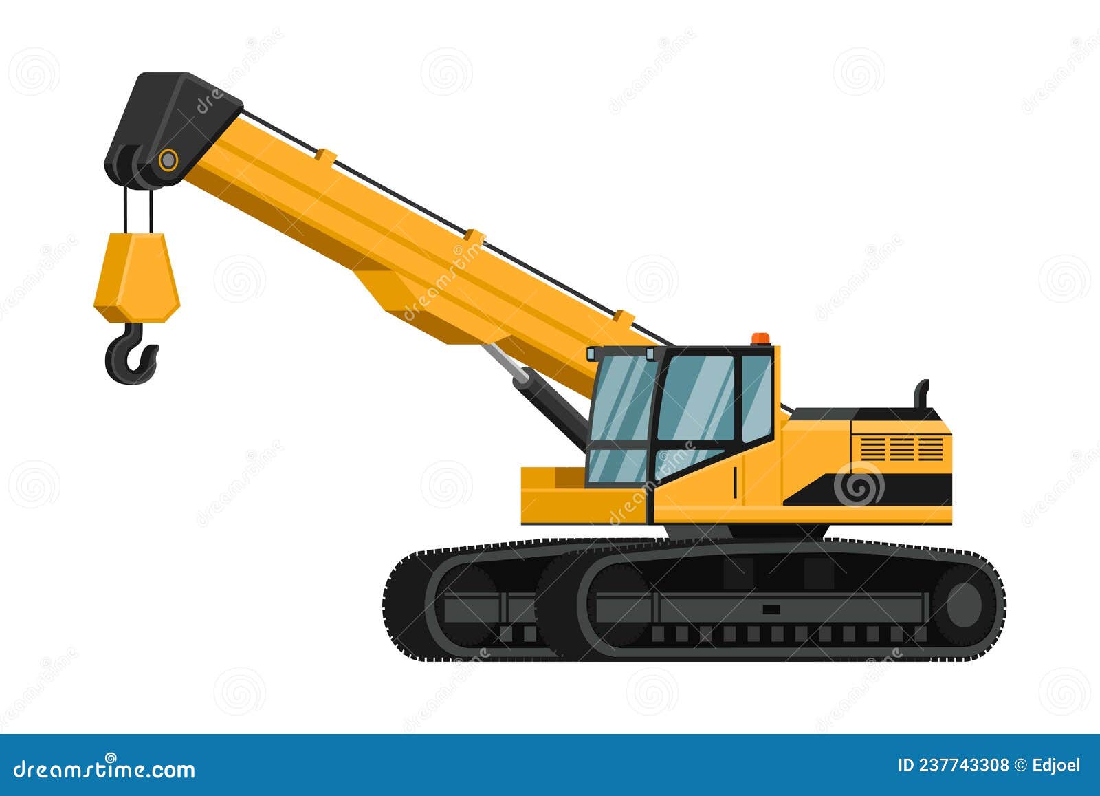 Telescopic Crane On Caterpillars. Warning Overhead Load. Work Accident ... Telescopic Crane On Caterpillars. Warning Overhead Load. Work Accident ...