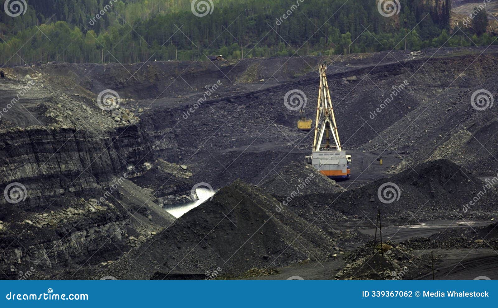 Heavy Machinery Utilized within an Open Pit Mining Operation and Site ...