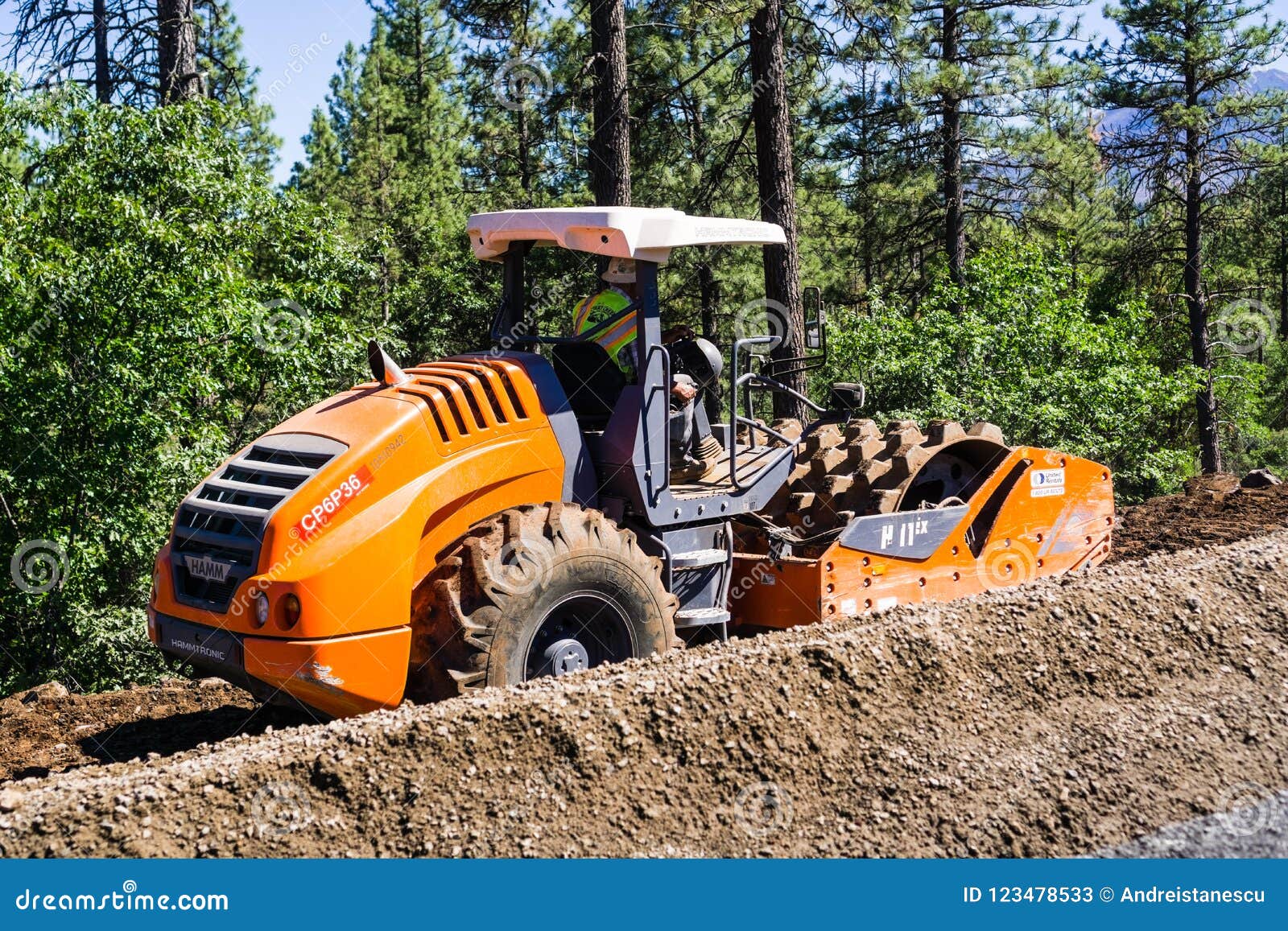Heavy Machinery Working on Highway Construction Site Editorial Stock ...