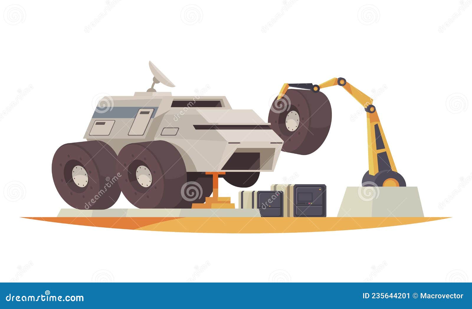 Heavy Mars Rover Composition Stock Vector - Illustration of technology ...