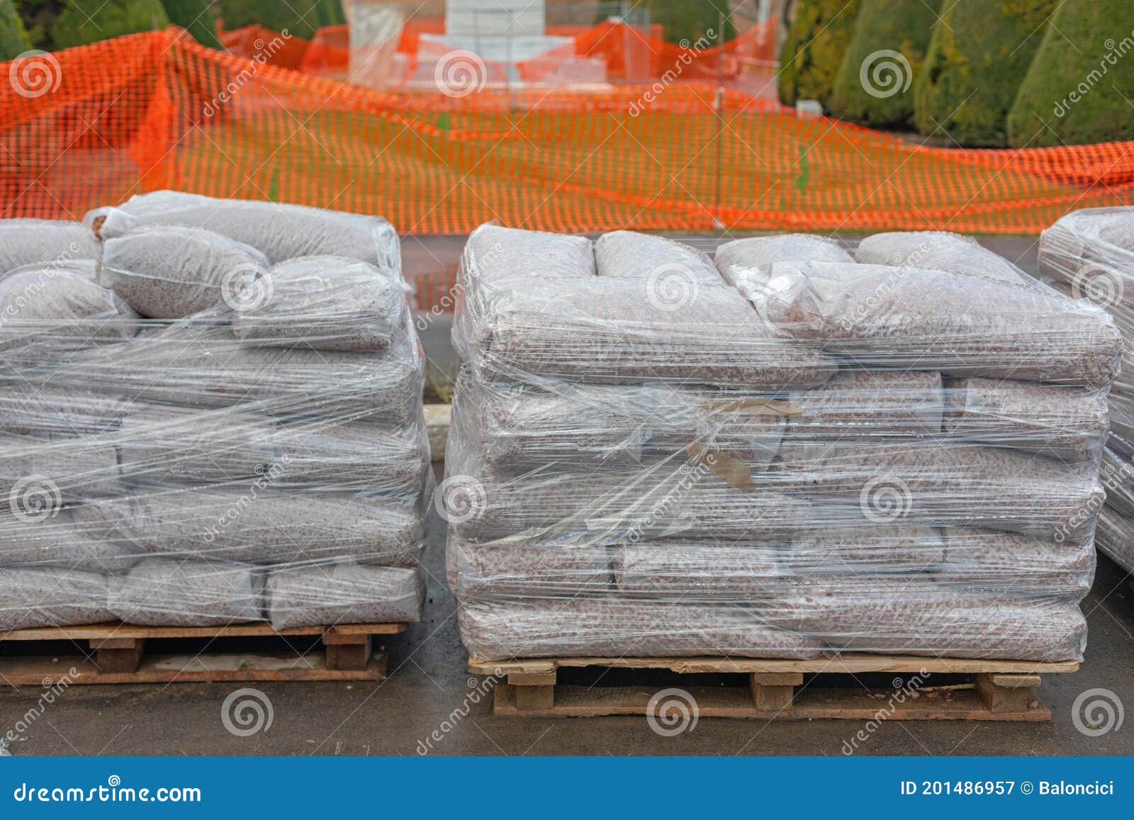 Pallets Sacks Construction Site Stock Image - Image of distribution ...