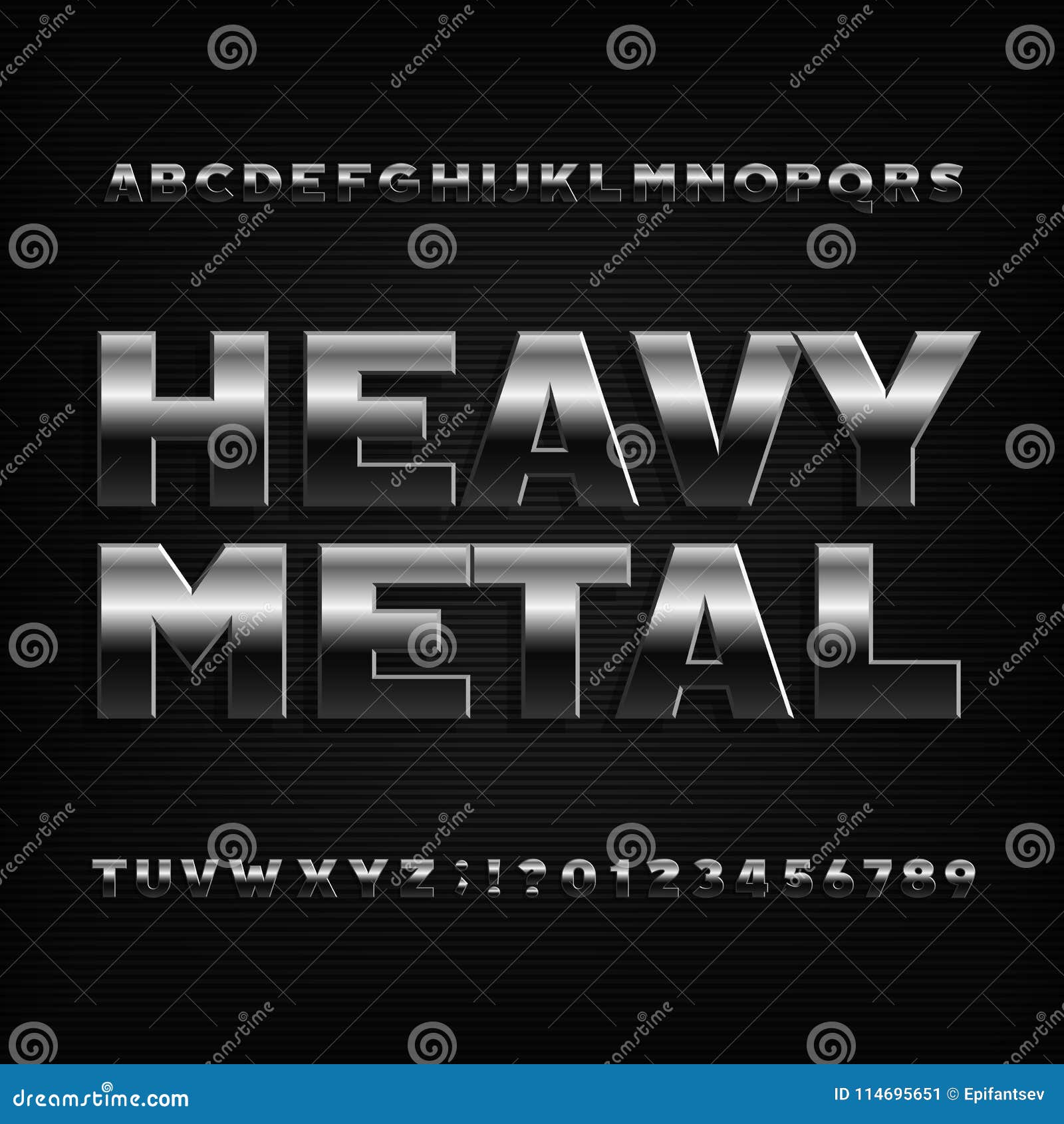 Heavy Metal Alphabet Font. Bold Chrome Effect Letters, Numbers and ... Heavy Metal Alphabet Font. Bold Chrome Effect Letters, Numbers and ...