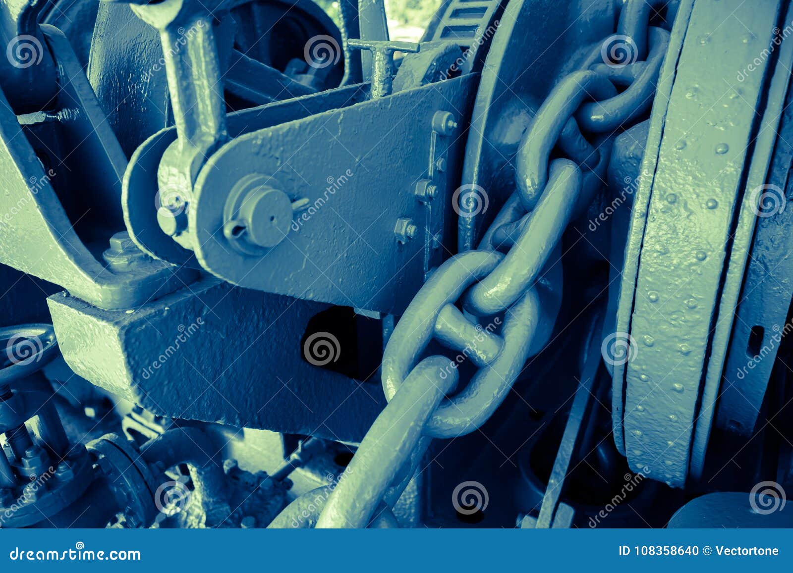 Heavy Metal Chain of Anchor in Large Ship. Stock Photo - Image of ...