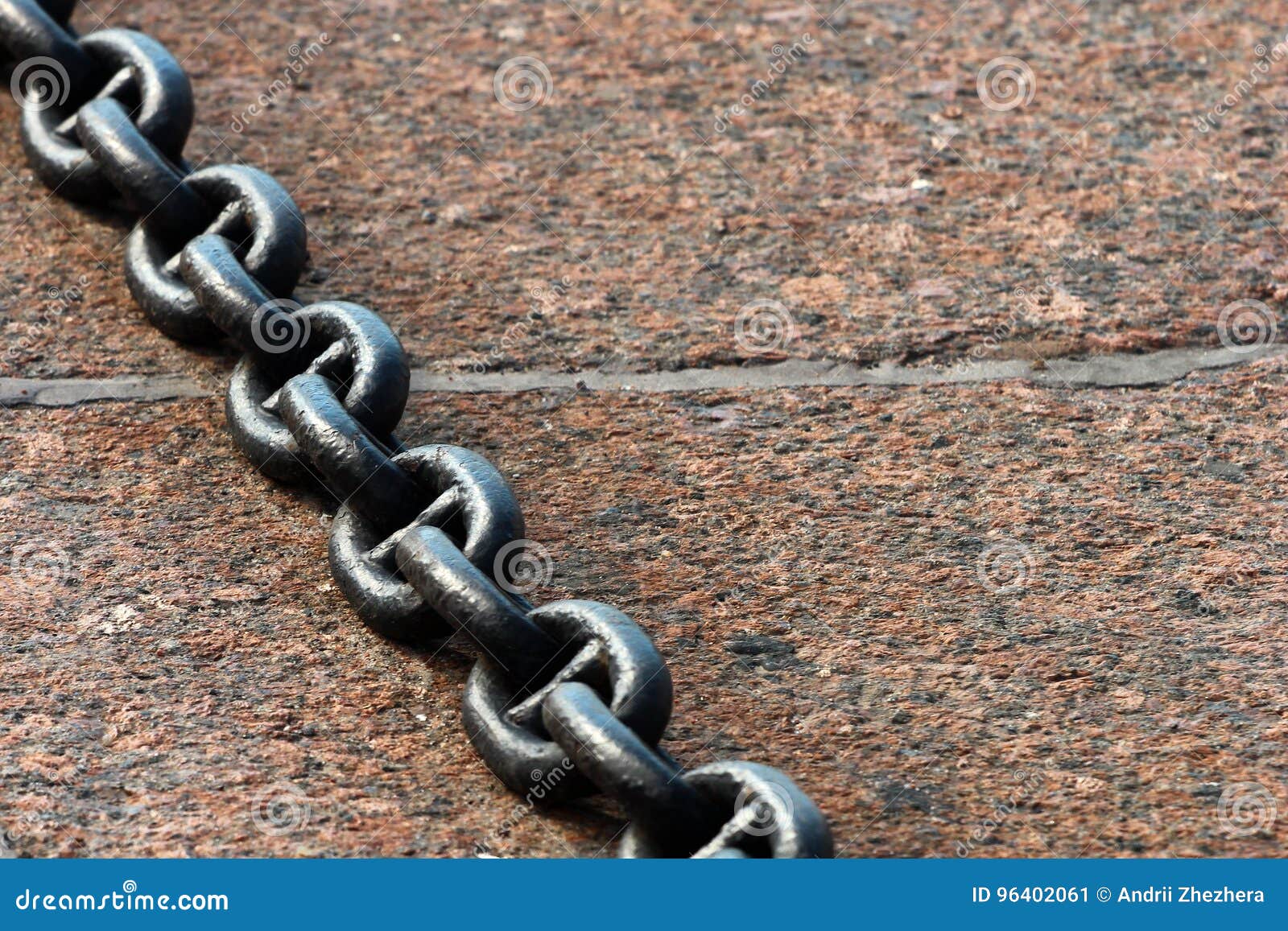 Heavy Metal Chain on Granite Stone Floor Stock Image - Image of link ...