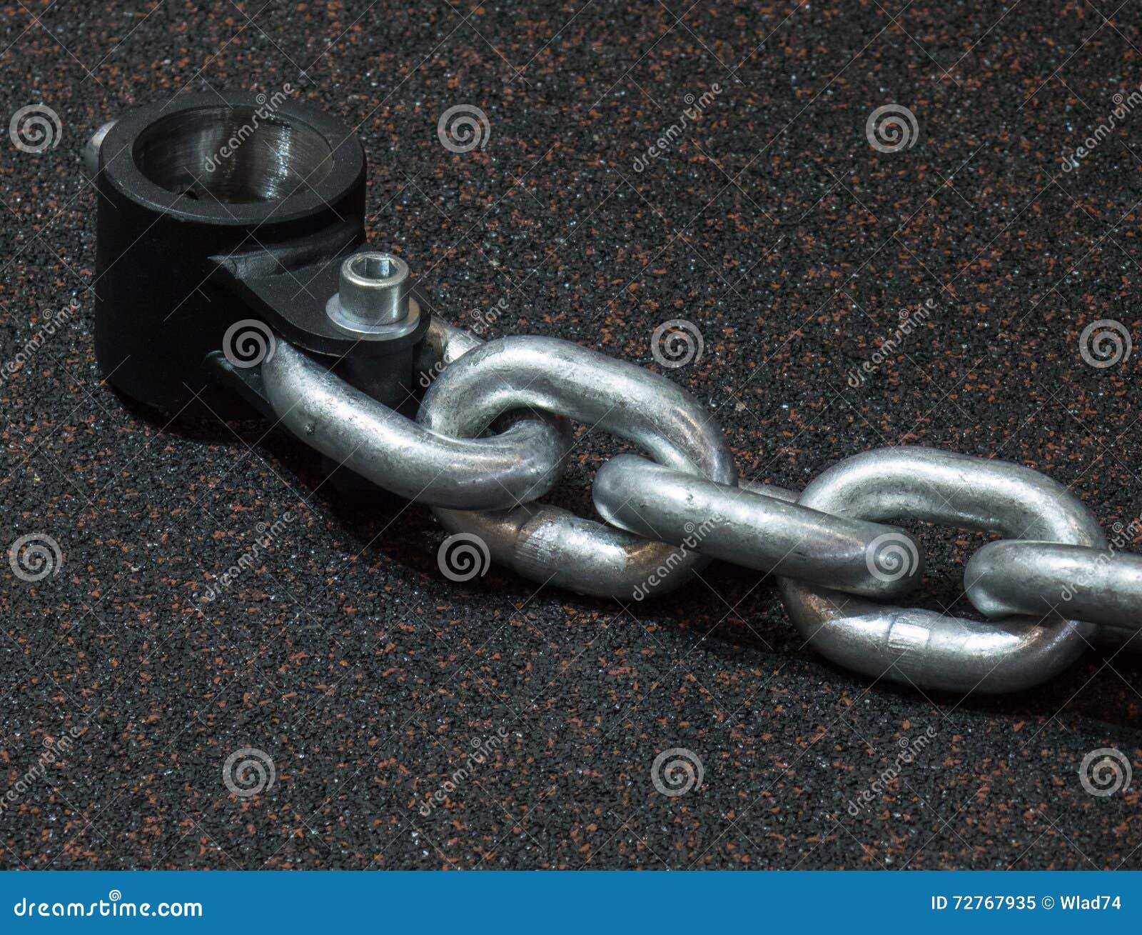 Heavy Metal Chain for Strength Training on the Floor Stock Image ...