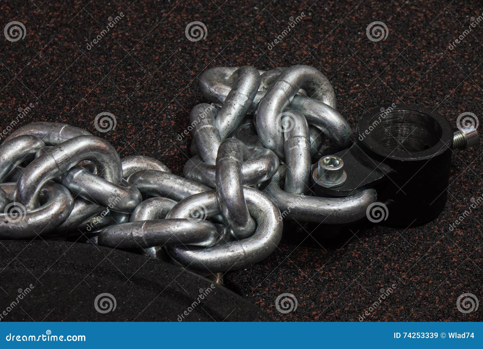 Heavy Metal Chain for Strength Training on the Floor Stock Image ...