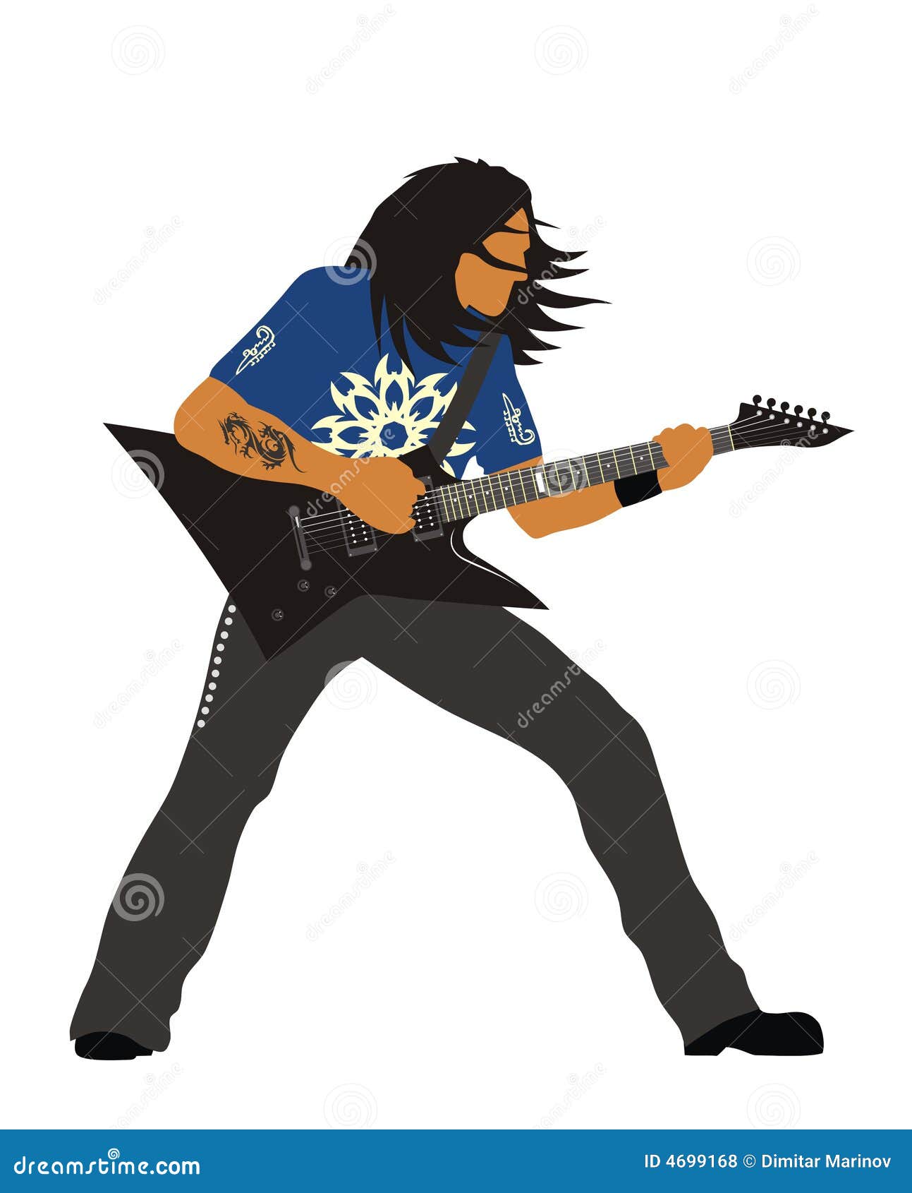 Heavy metal guitarist stock vector. Illustration of guitarist - 4699168