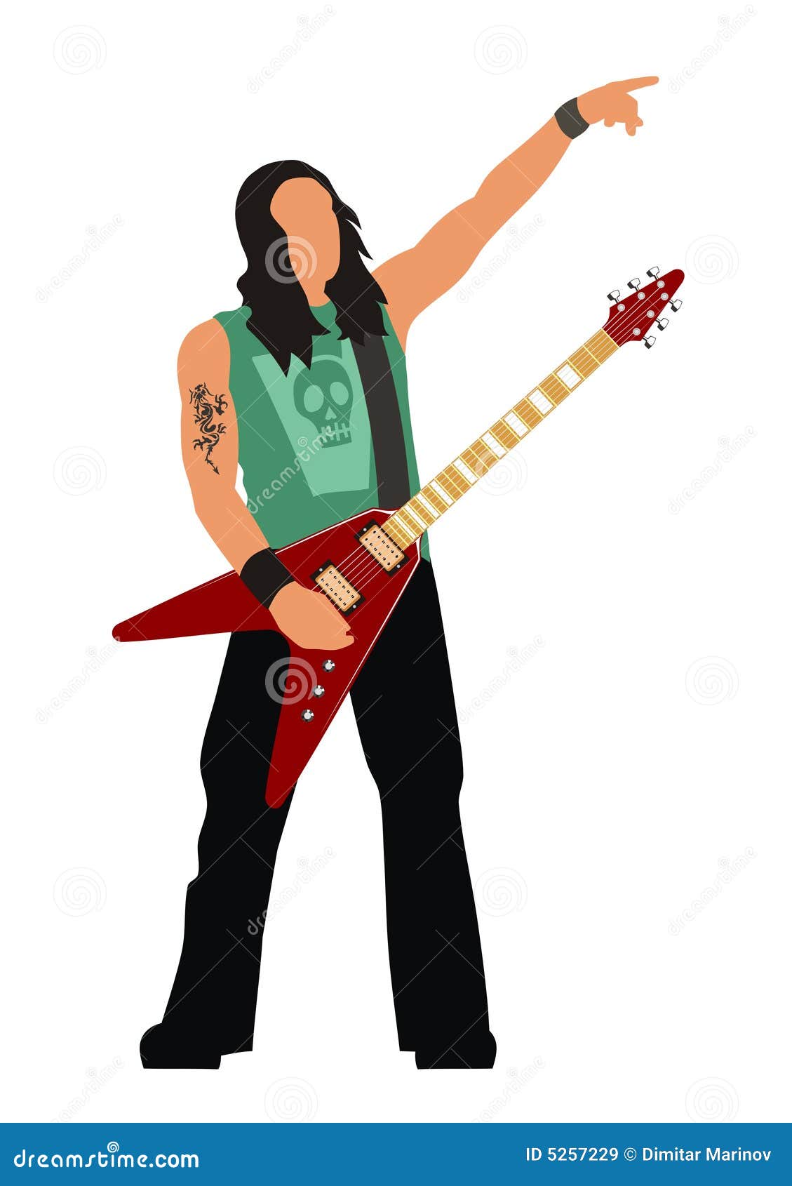 Heavy metal guitarist stock vector. Illustration of concert - 5257229