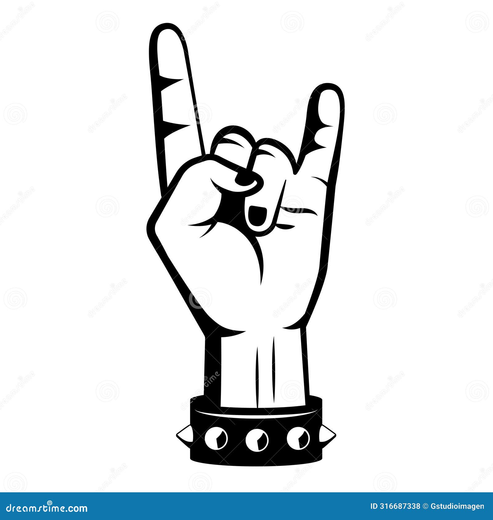Heavy metal hand stock illustration. Illustration of music - 316687338