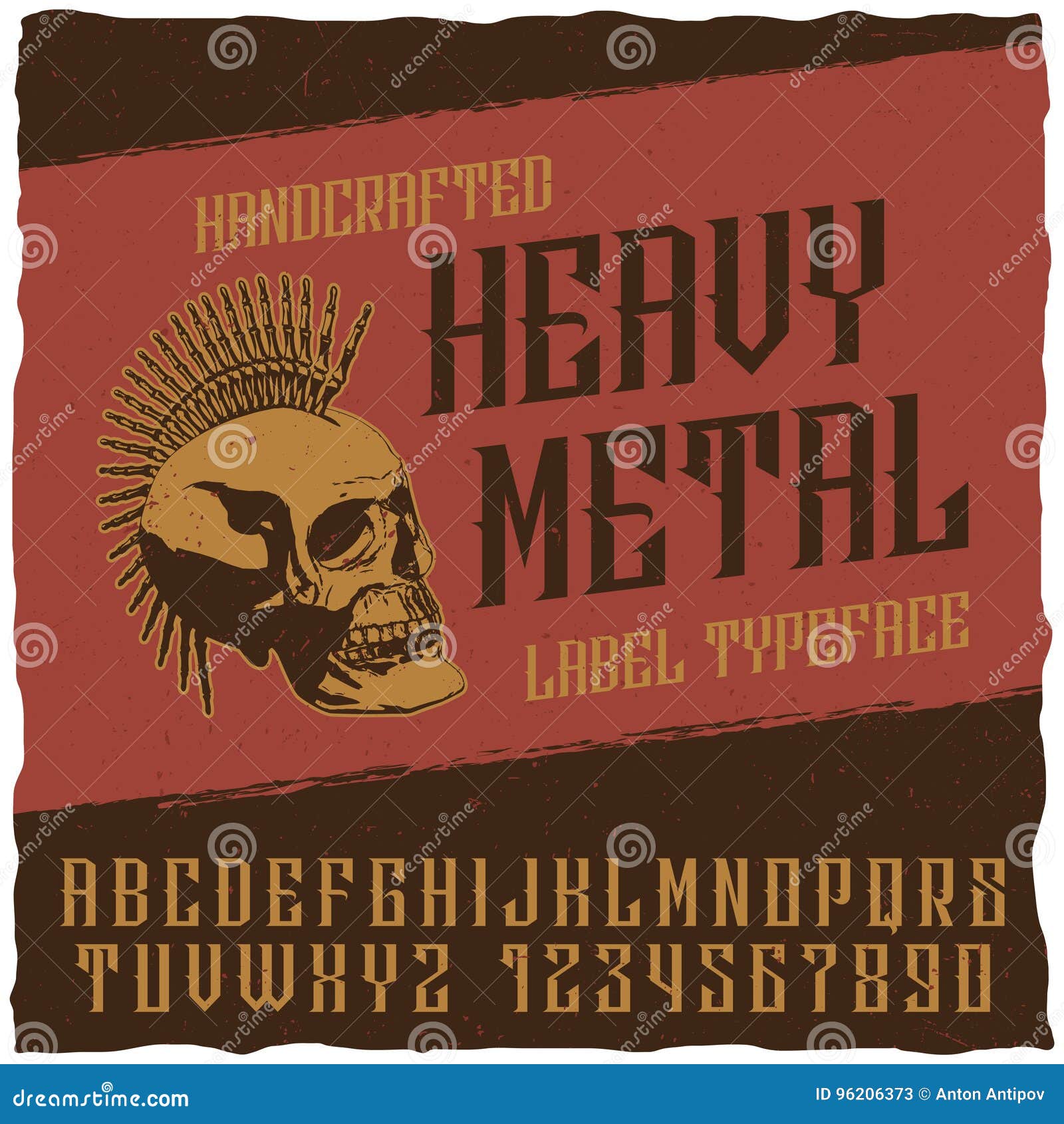 Heavy Metal Label Typeface Poster Stock Vector - Illustration of poster ...