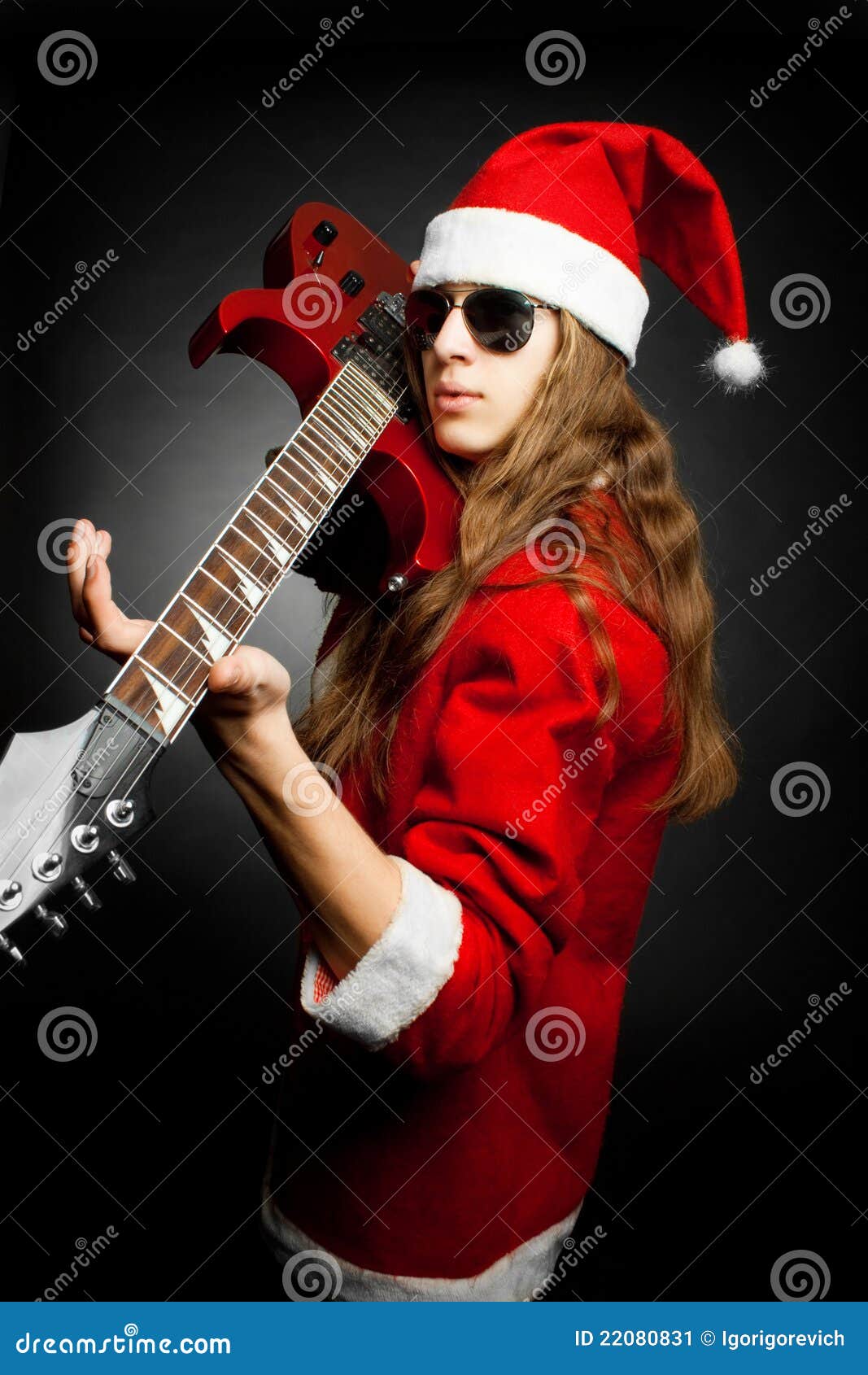 Heavy metal Santa stock image. Image of musician, guitar - 22080831