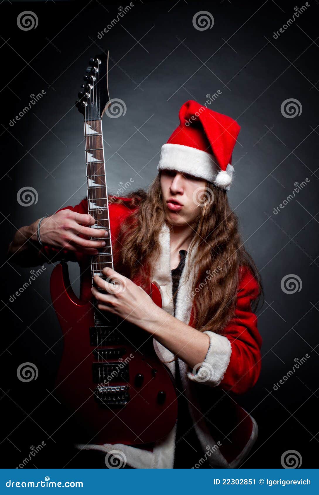 Heavy metal Santa stock image. Image of santa, musician - 22302851