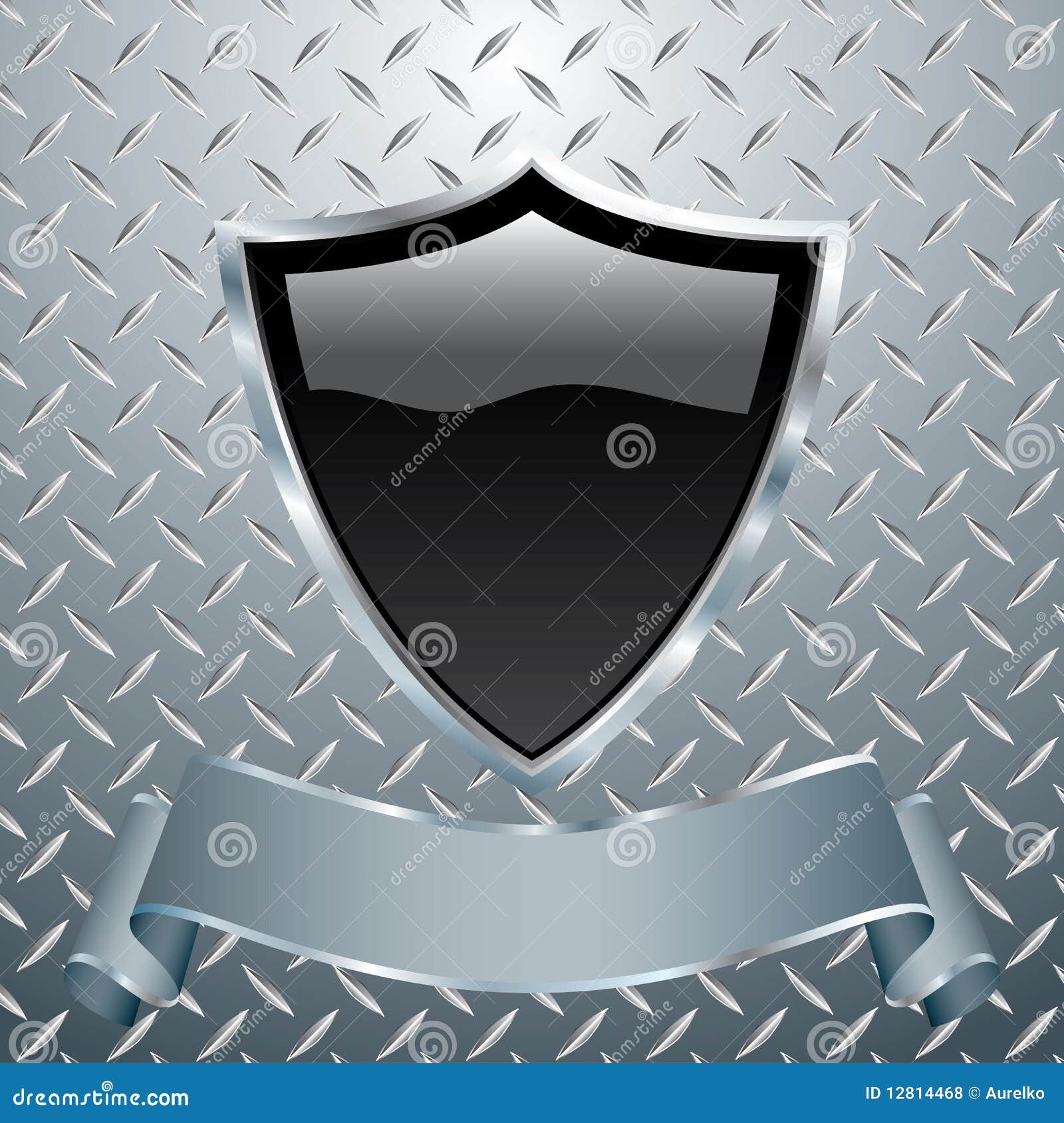 Heavy metal shield stock vector. Illustration of ribbon - 12814468