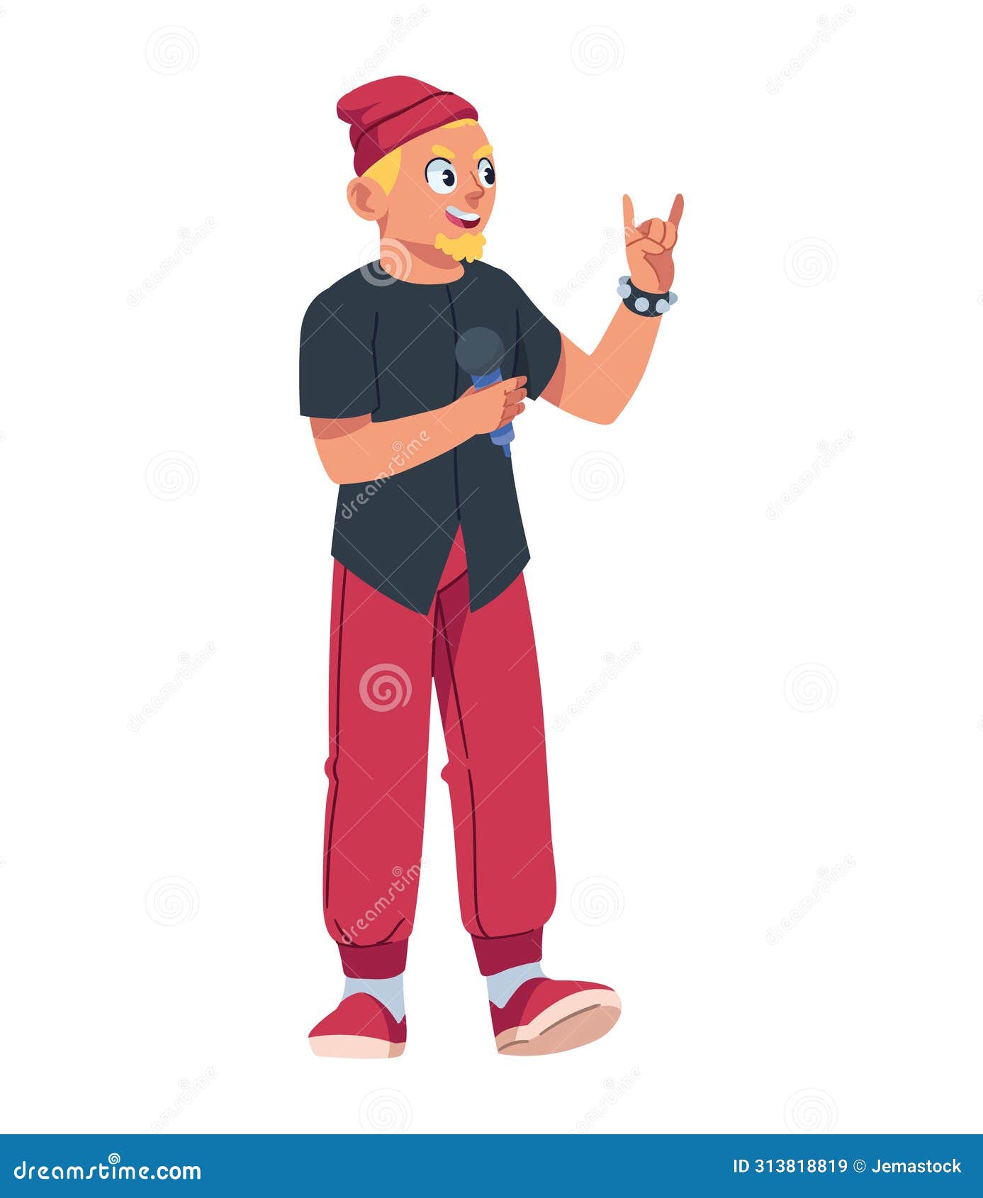 Heavy metal singer man stock vector. Illustration of vocalist - 313818819
