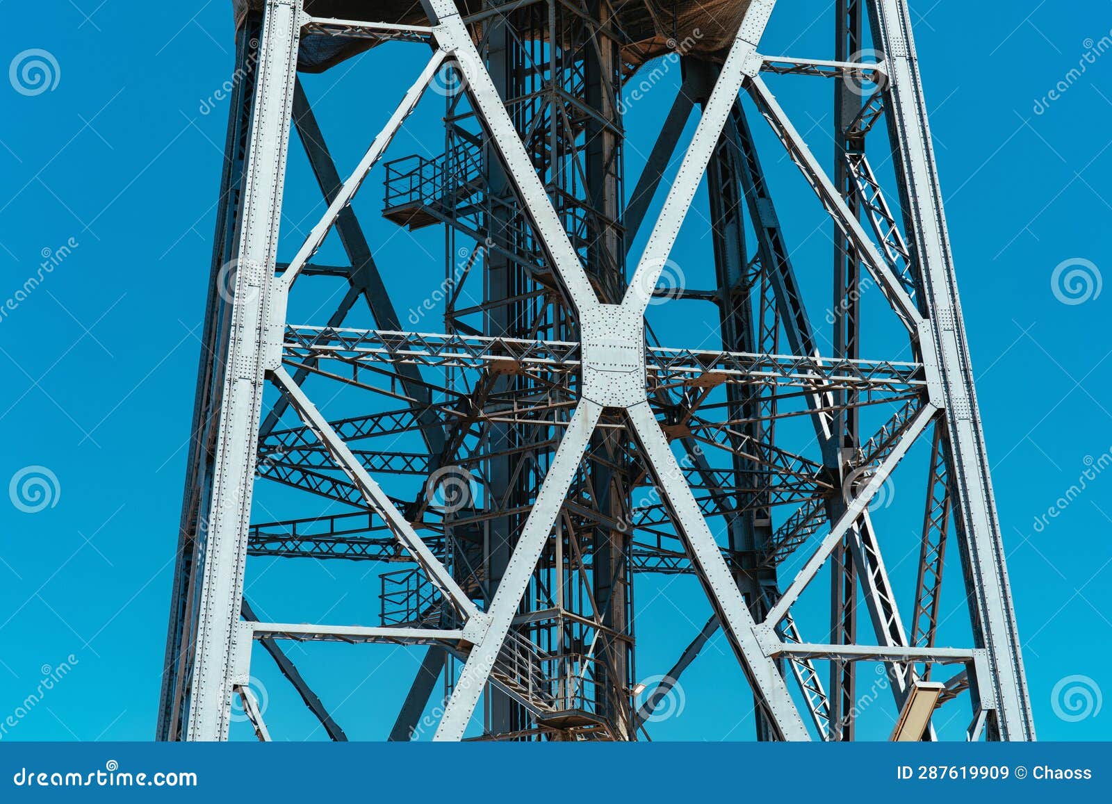 Heavy Metallic Tower Construction on Sky Background Stock Image - Image ...