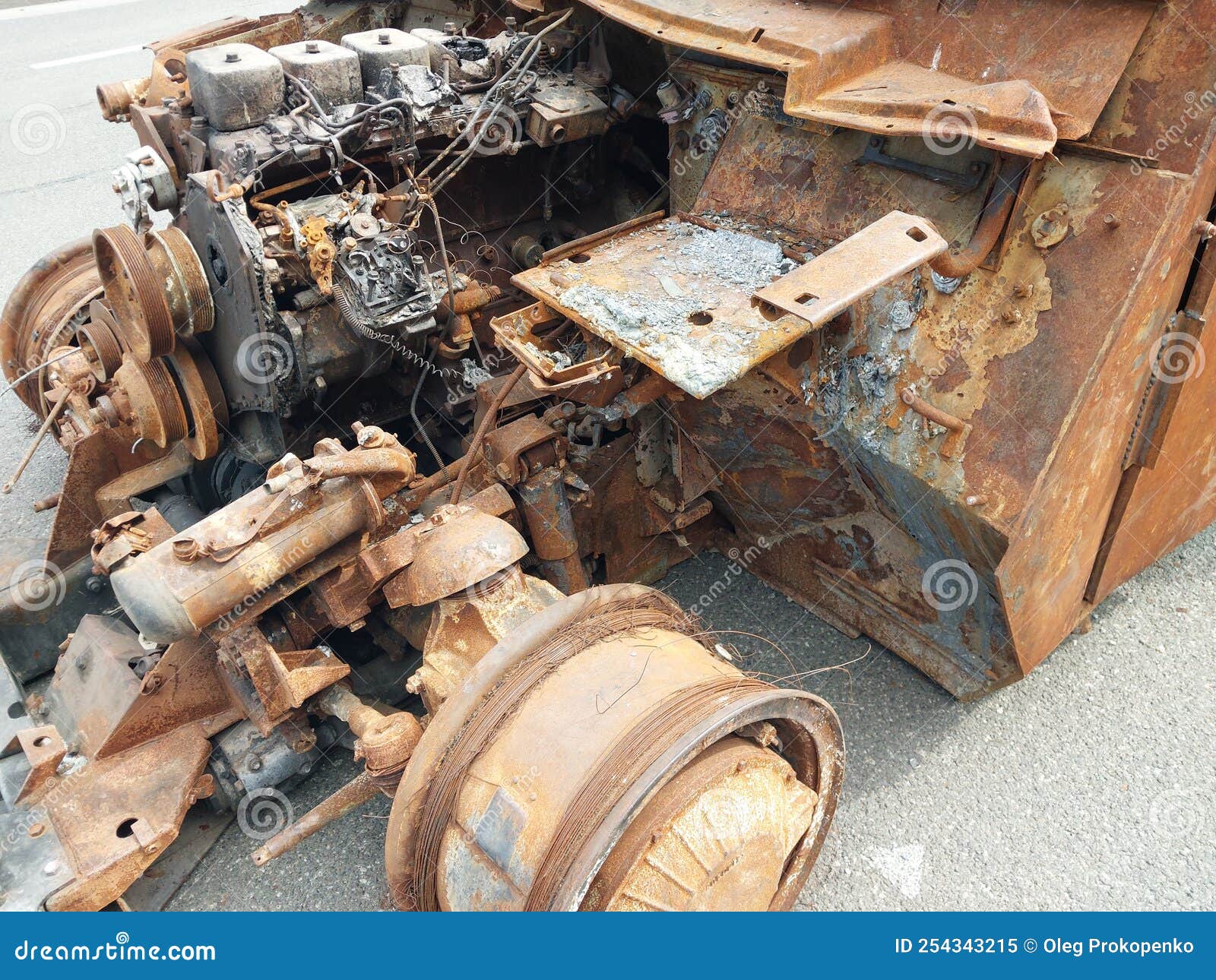 Heavy Military Equipment Destroyed in Battle Stock Image - Image of ...