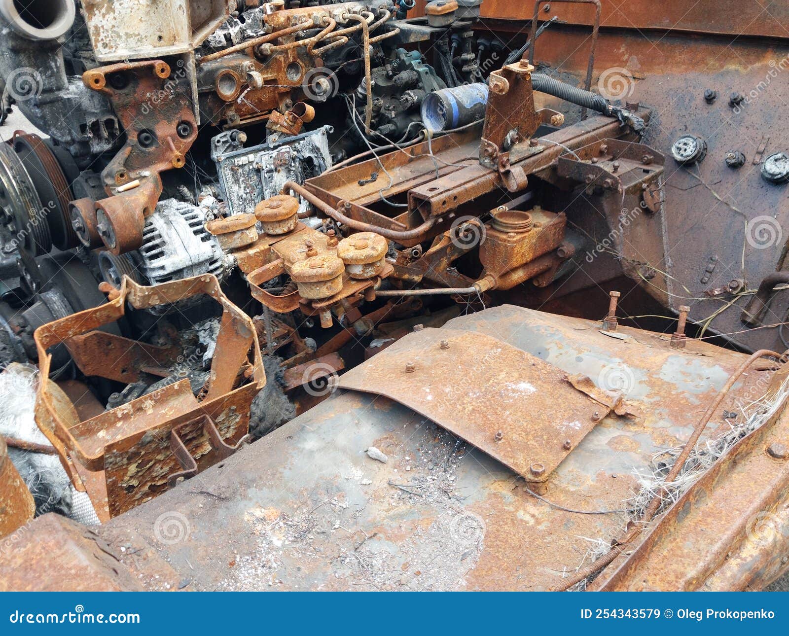 Heavy Military Equipment Destroyed in Battle Stock Image - Image of ...