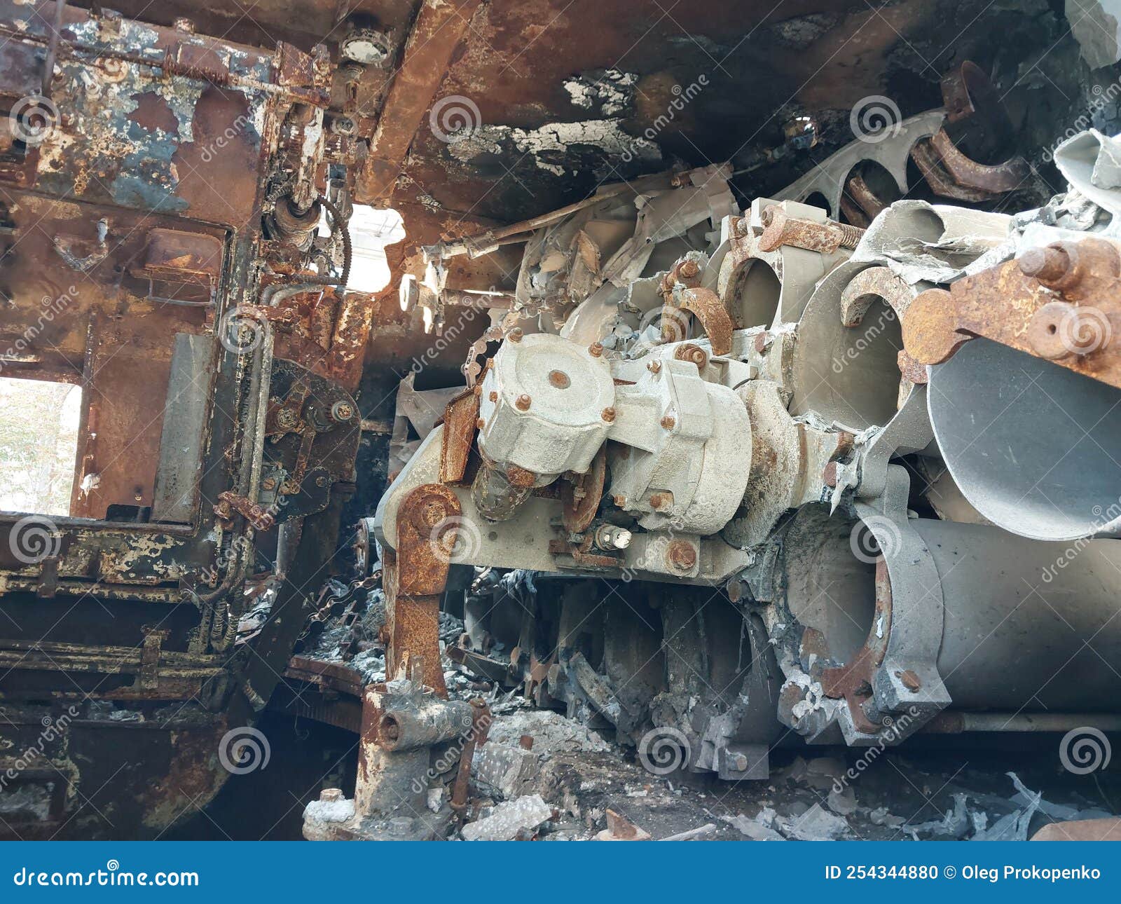 Heavy Military Equipment Destroyed in Battle Stock Photo - Image of ...