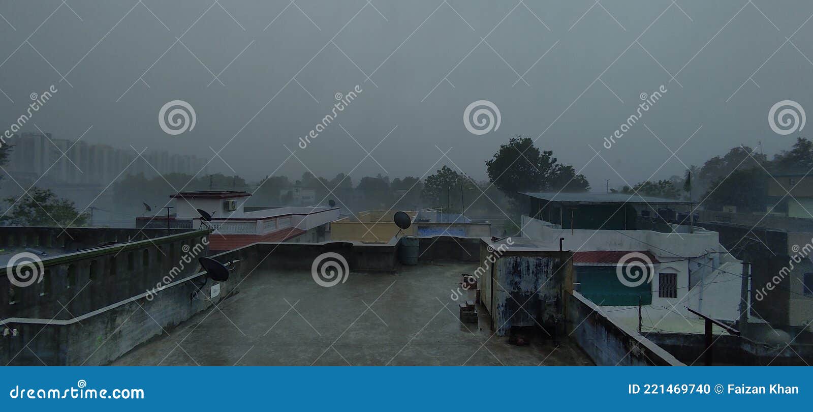 Heavy monsoon rains stock photo. Image of river, heavy - 221469740